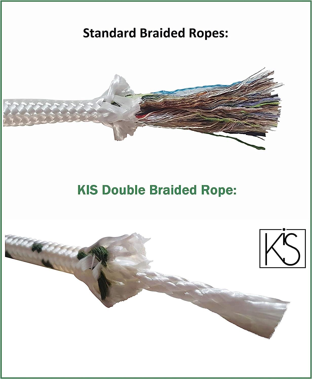 KIS Premium Quality Double Braided Polyester Rope 6 MM (1/4" 100 ft ...