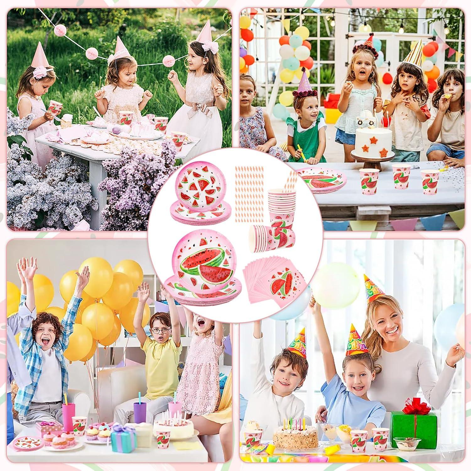 Watermelon Party Harness Set - 80 Pieces Birthday Decoration for Girls ...