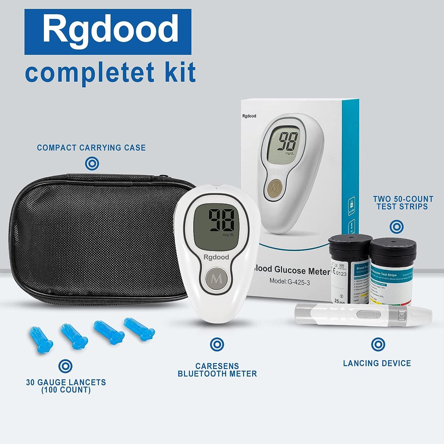 Rgdood Automatic Blood Glucose Monitor Kit | 50 Lancets & 50 Test ...