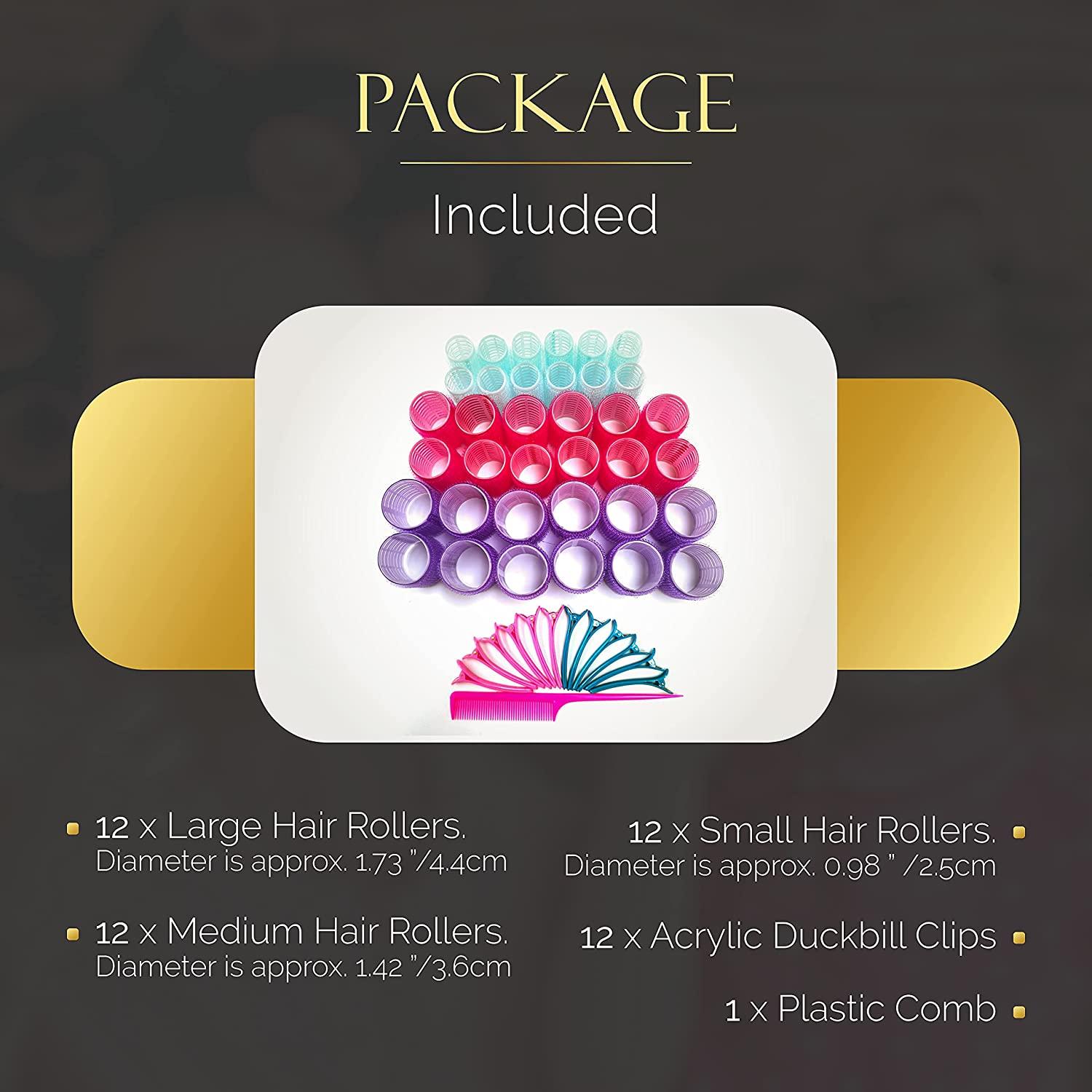 Large Hair Rollers for Long Hair [50 Pack] - Easy-to-Use Jumbo Roller ...