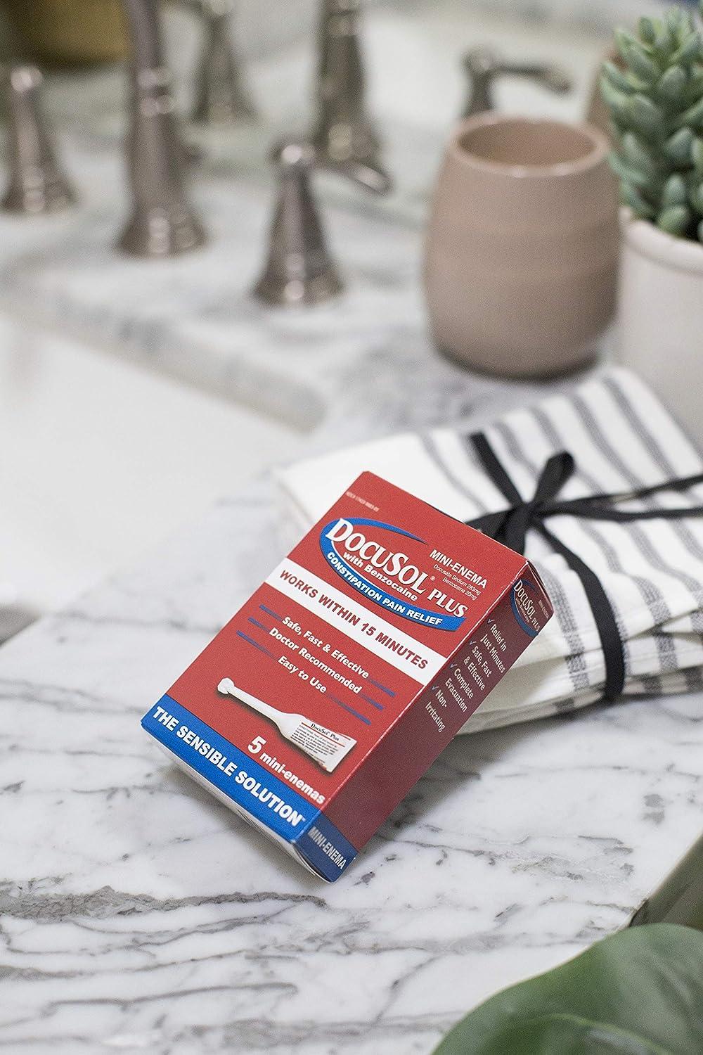 Docusol Plus Mini Enema Clear 5ml 5 Count - Docusate Sodium with ...