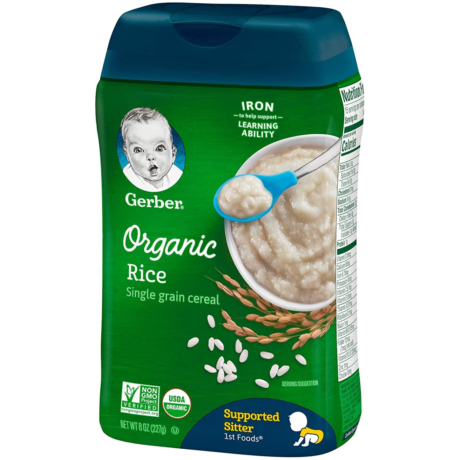 Gerber Organic Rice Cereal 8 oz - Pure and Nutritious Baby Food | Buy ...