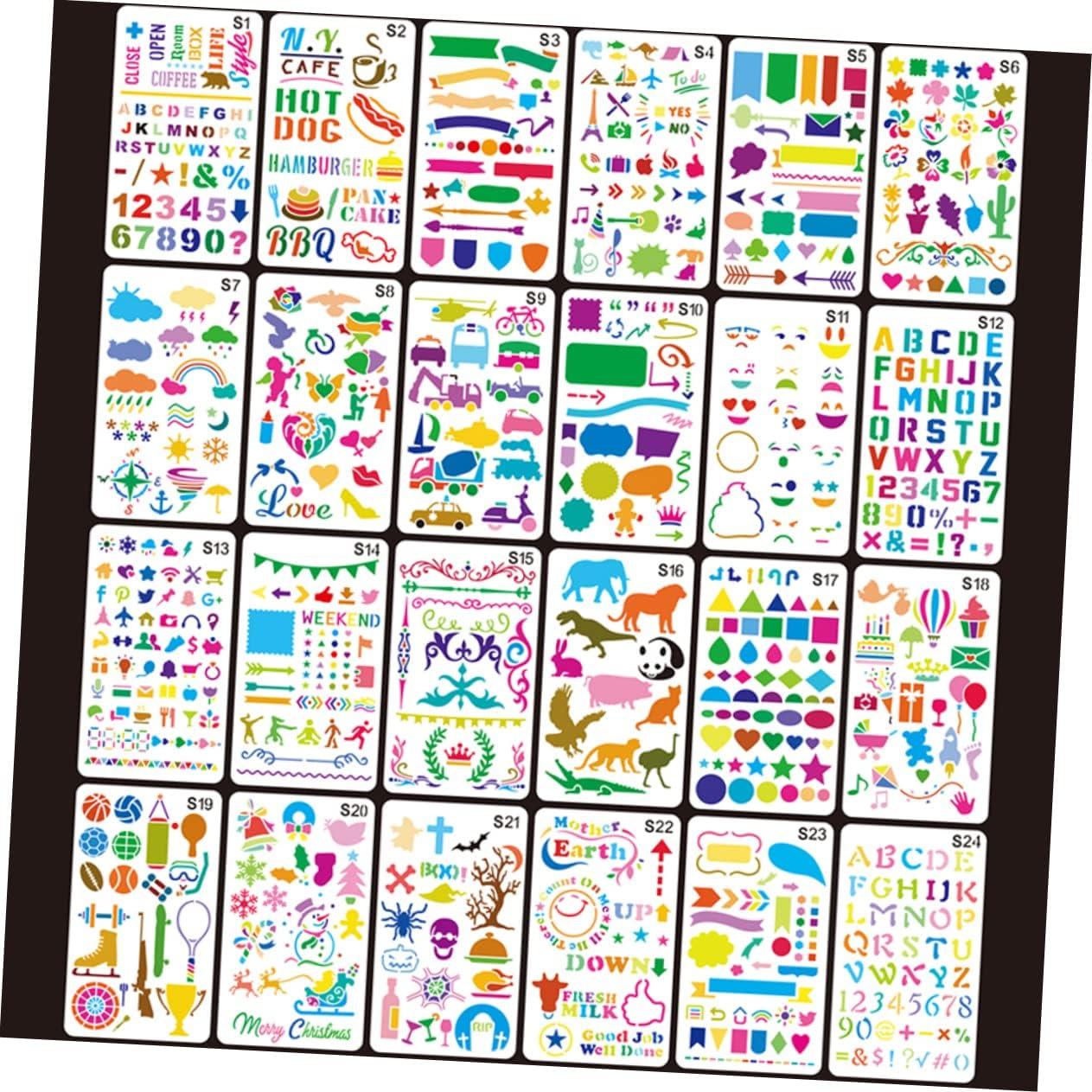 Lurrose Hollow Painting Template 48 Pcs Painting Template Kids Drawing ...