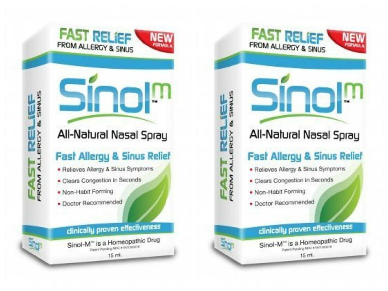 Sinol-M Allergy & Sinus Relief Spray 15ml - Pack of 2 | Fast Relief ...
