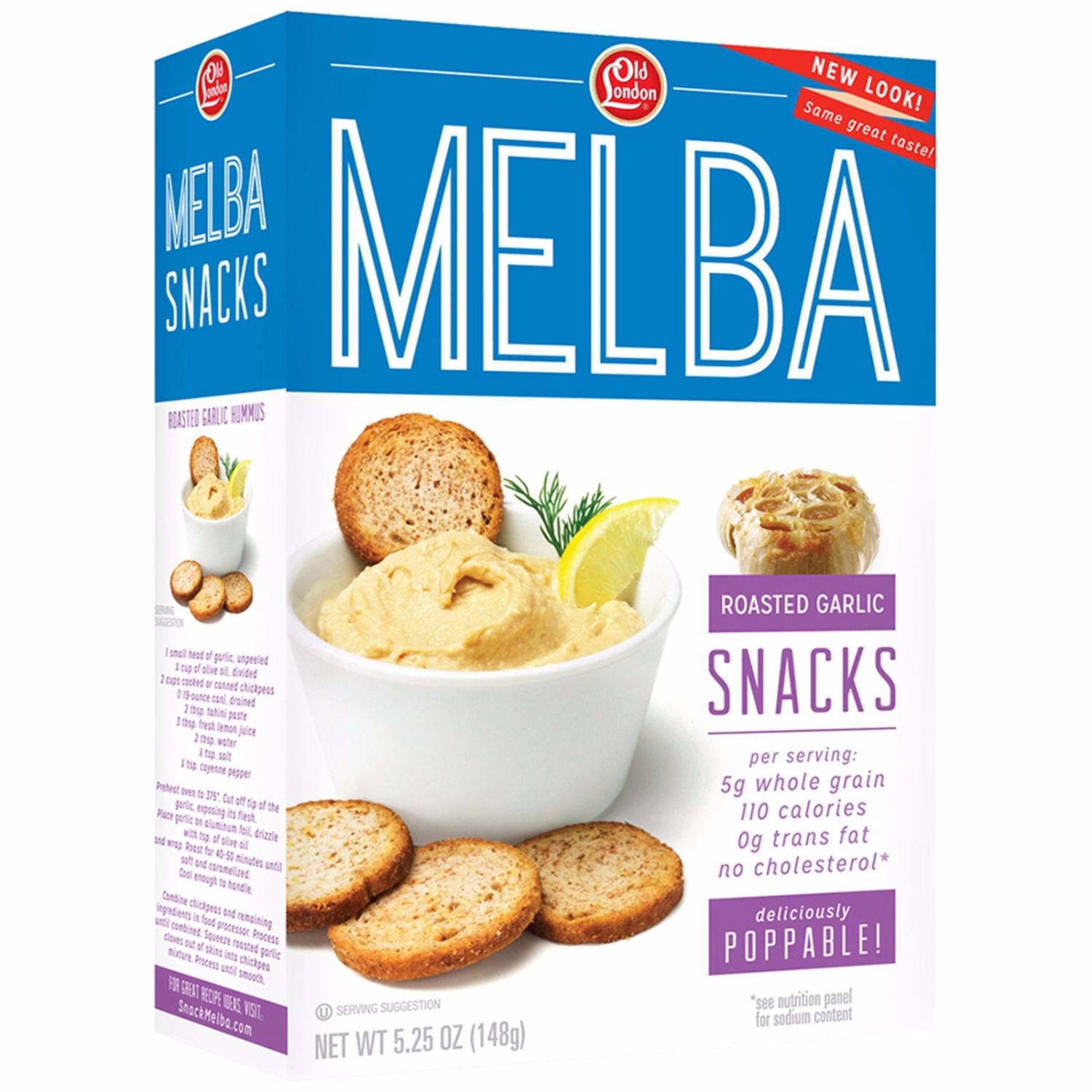 Old London Melba Snacks Roasted Garlic 5.25oz - Delicious Crunchy Snack ...