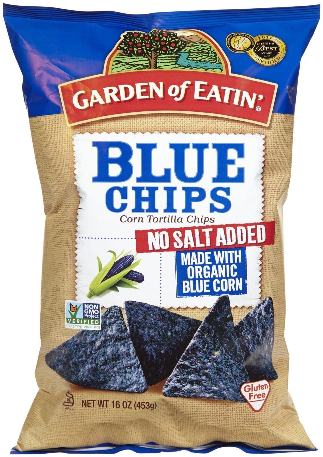 Buy GARDEN OF EATIN Blue Party Chips, No Salt, 16 OZ - Healthy Snack ...