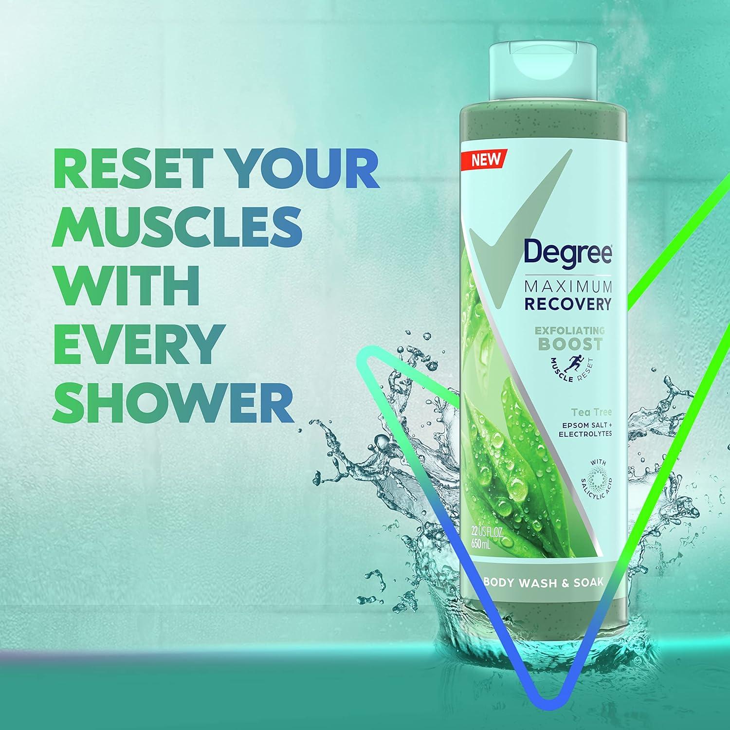 Degree Post-Workout Recovery Skincare Routine Body Wash with Tea Tree ...