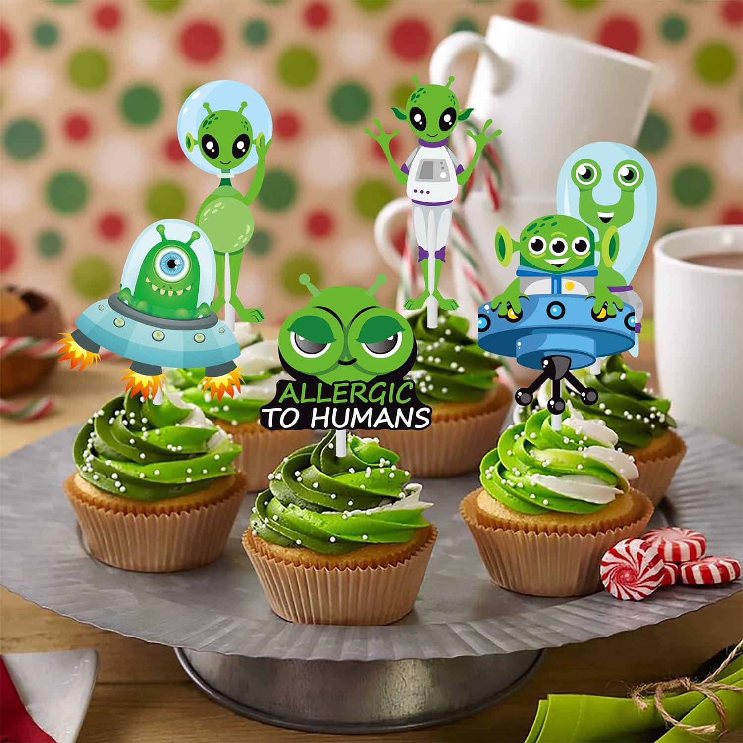 Alien Theme Birthday Cupcake Toppers | Buy Now with Express ...