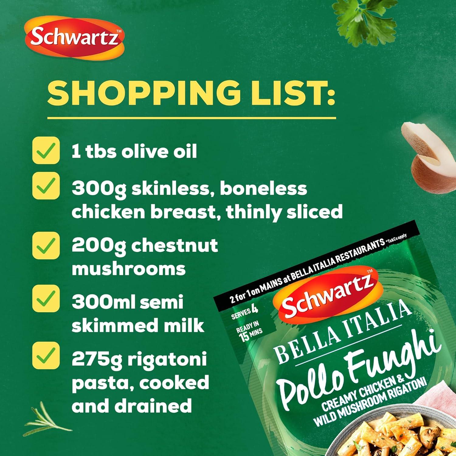 Schwartz Packet Mixes Umami Miso Chicken And Mushroom Rigatoni Recipe ...