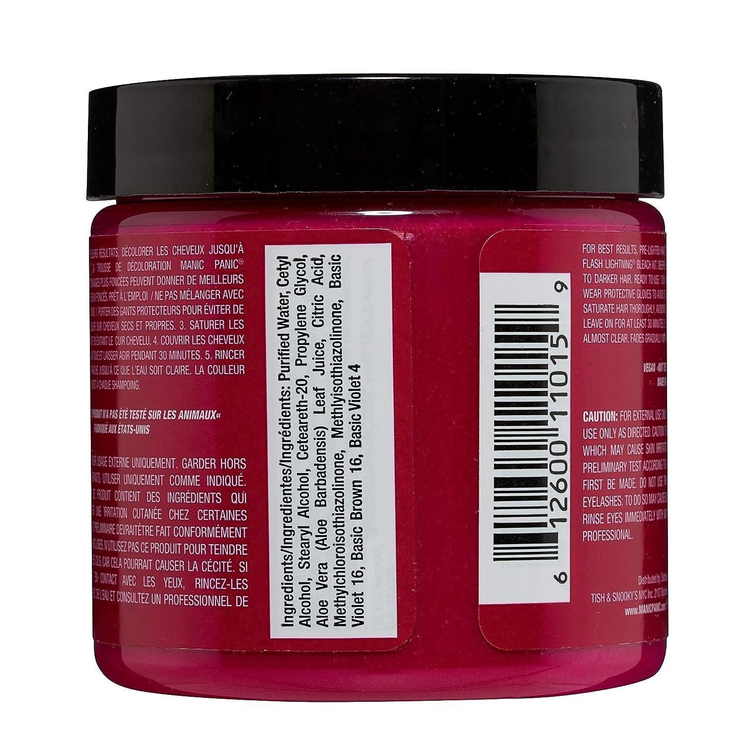 MANIC PANIC Hot Hot Pink Hair Dye 4oz - Vegan Semi Permanent Neon Pink ...