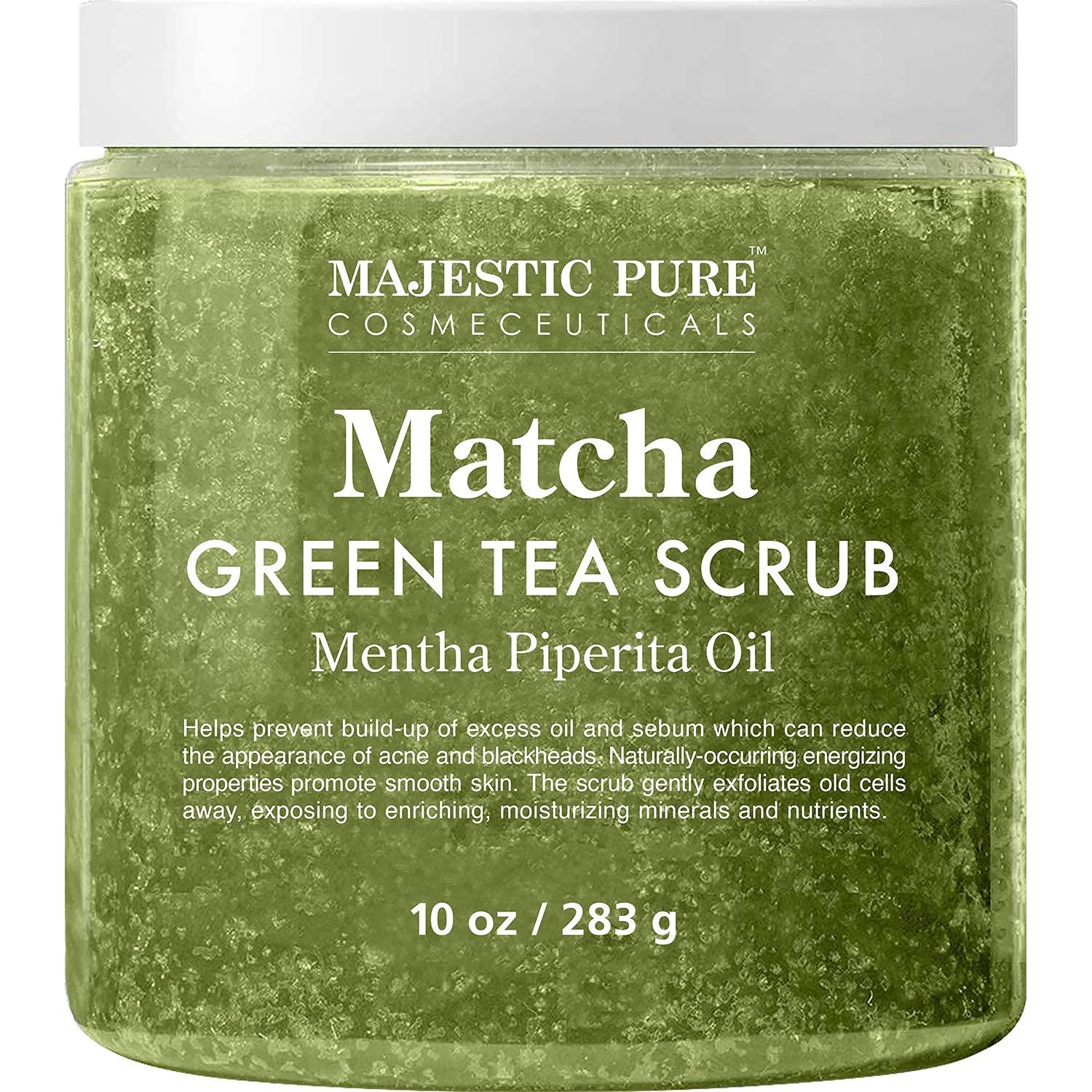Matcha Green Tea Body Scrub - All Natural Exfoliator & Moisturizer - 10 ...