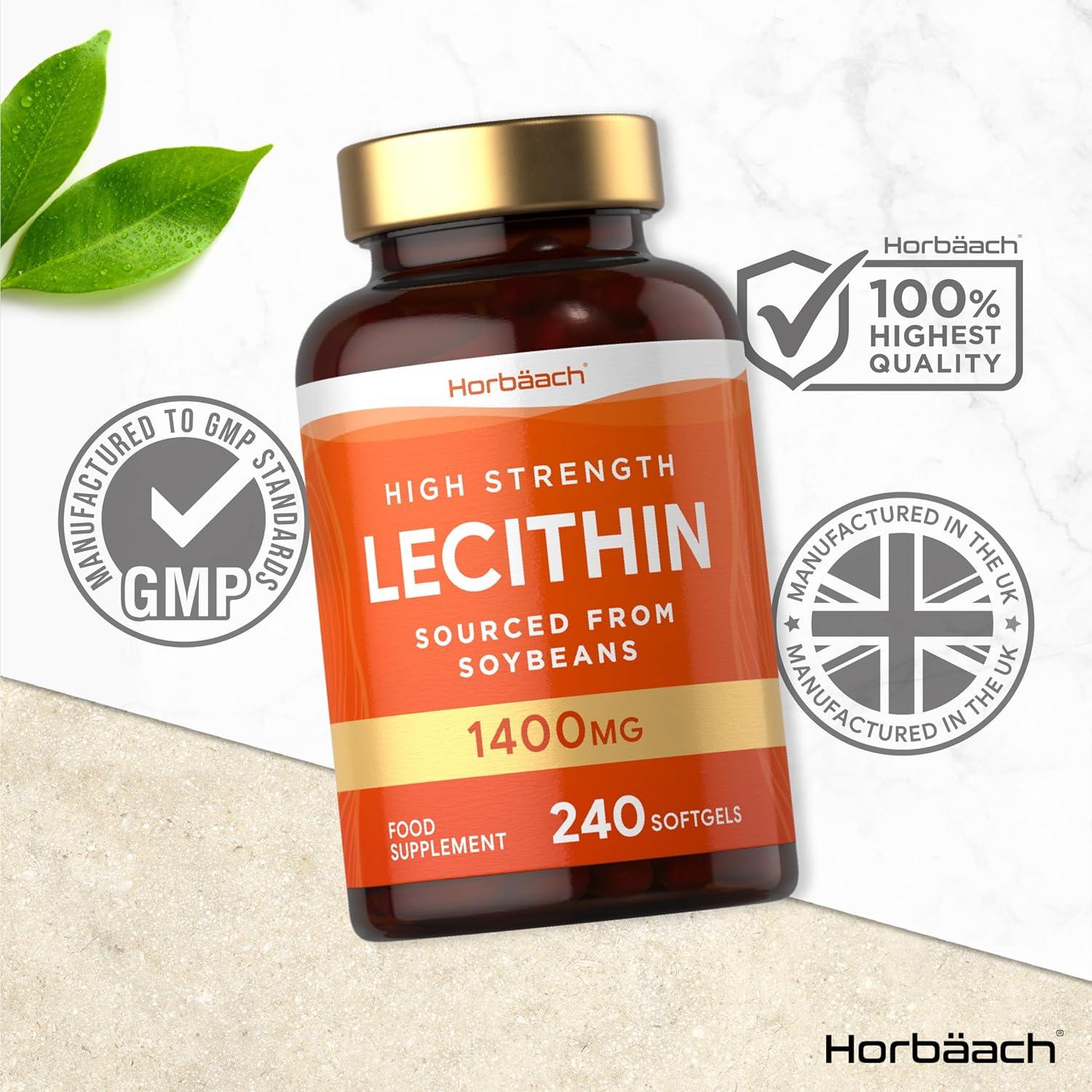 Lecithin Capsules 1400mg | 240 Count | High Strength Soy Lecithin ...