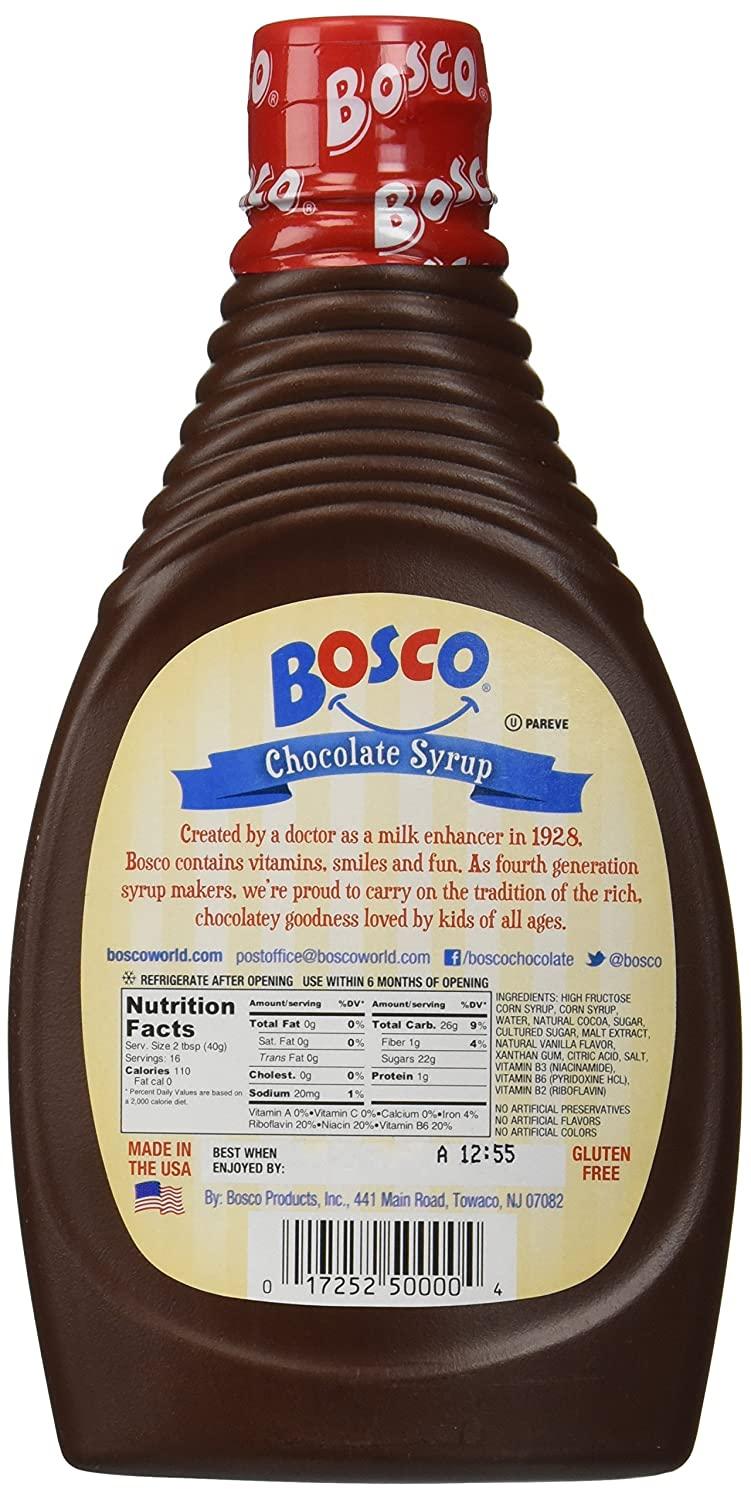 Bosco Chocolate Syrup - 22 oz Squeeze Bottle | All-Natural Original ...