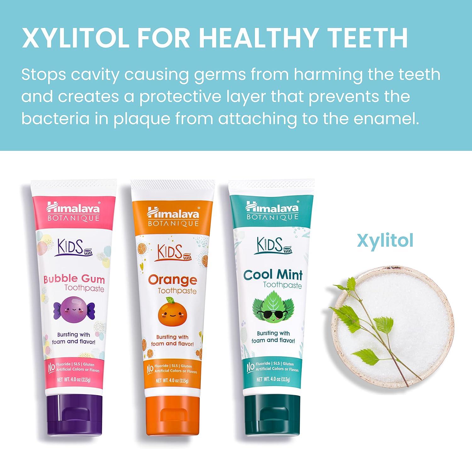 Himalaya Botanique Kids Toothpaste Variety Pack - Bubble Gum, Orange ...