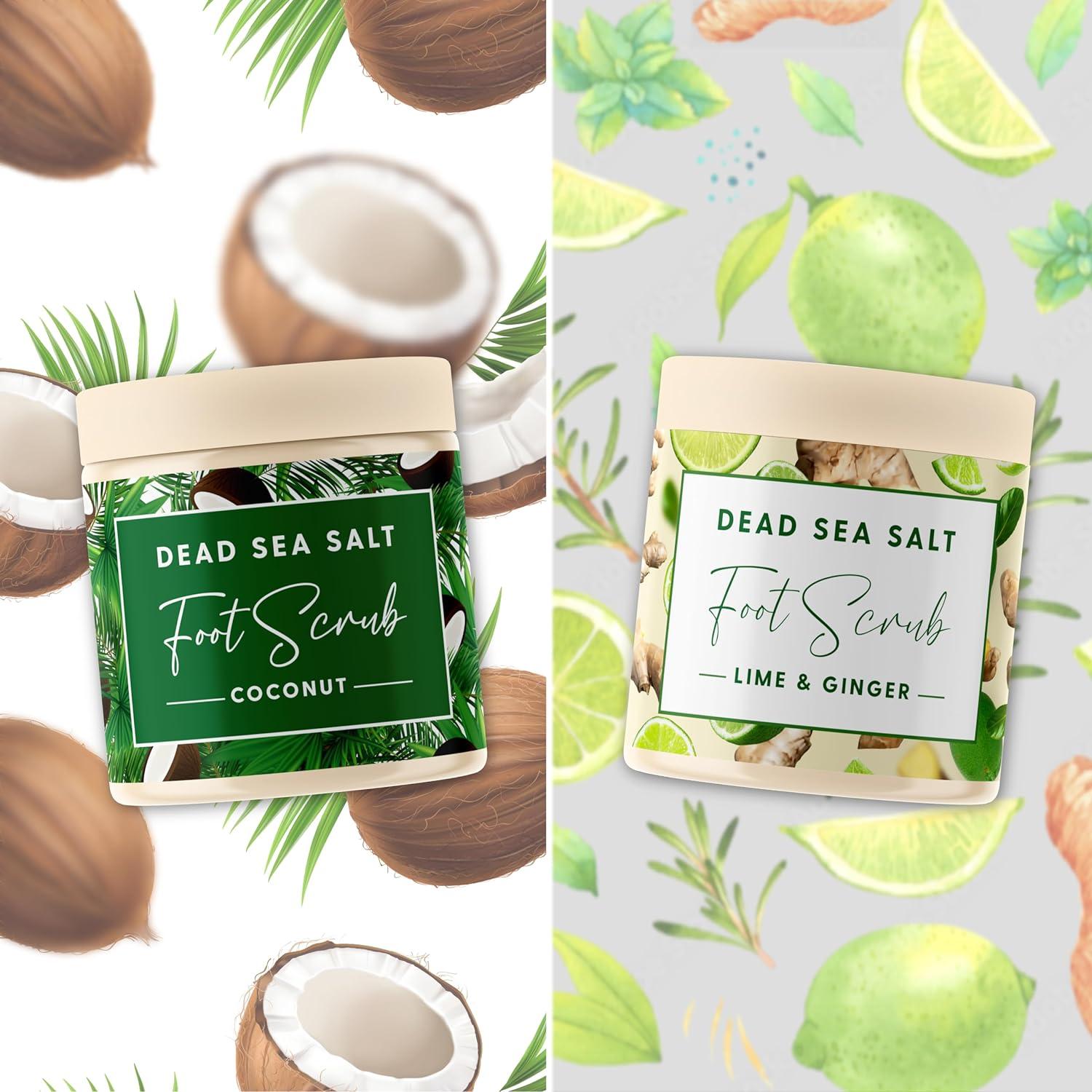 CalmGenix Coconut & Ginger Lime Foot Scrub Set with File - Exfoliating ...