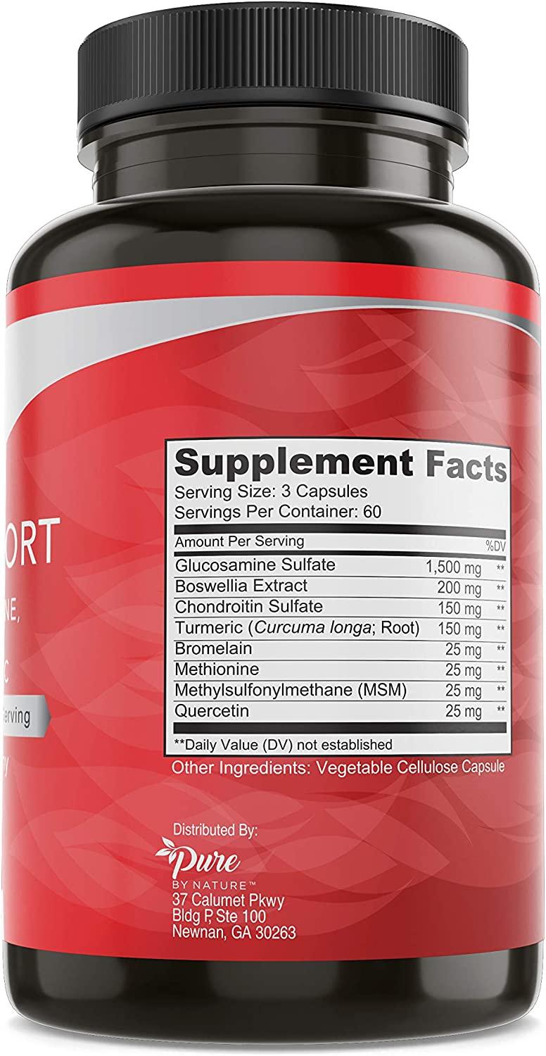 Pure By Nature Glucosamine Chondroitin Turmeric Joint Pain Relief ...