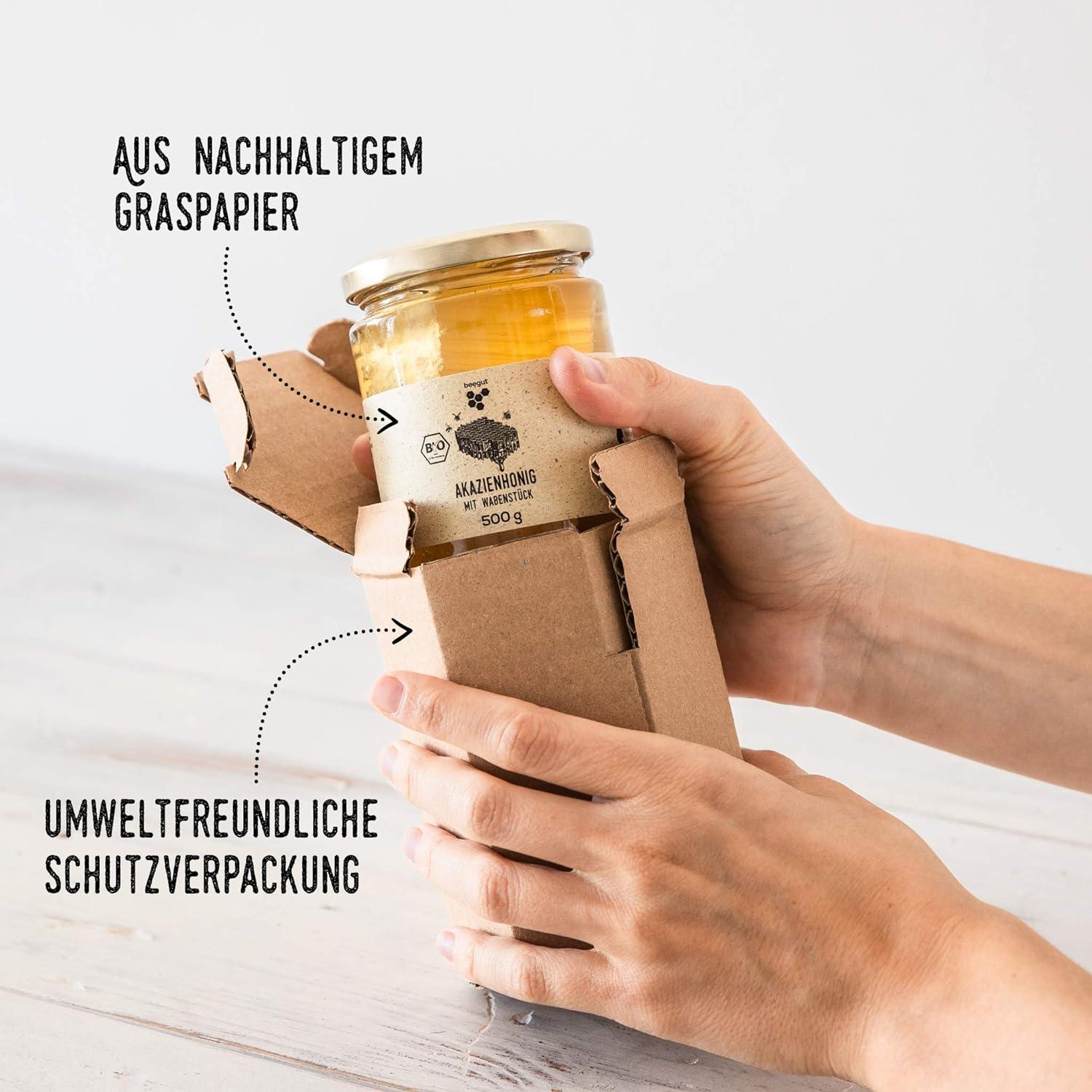 Buy Organic Acacia Honey with Honeycomb - 500g Pure & Natural Beehive ...