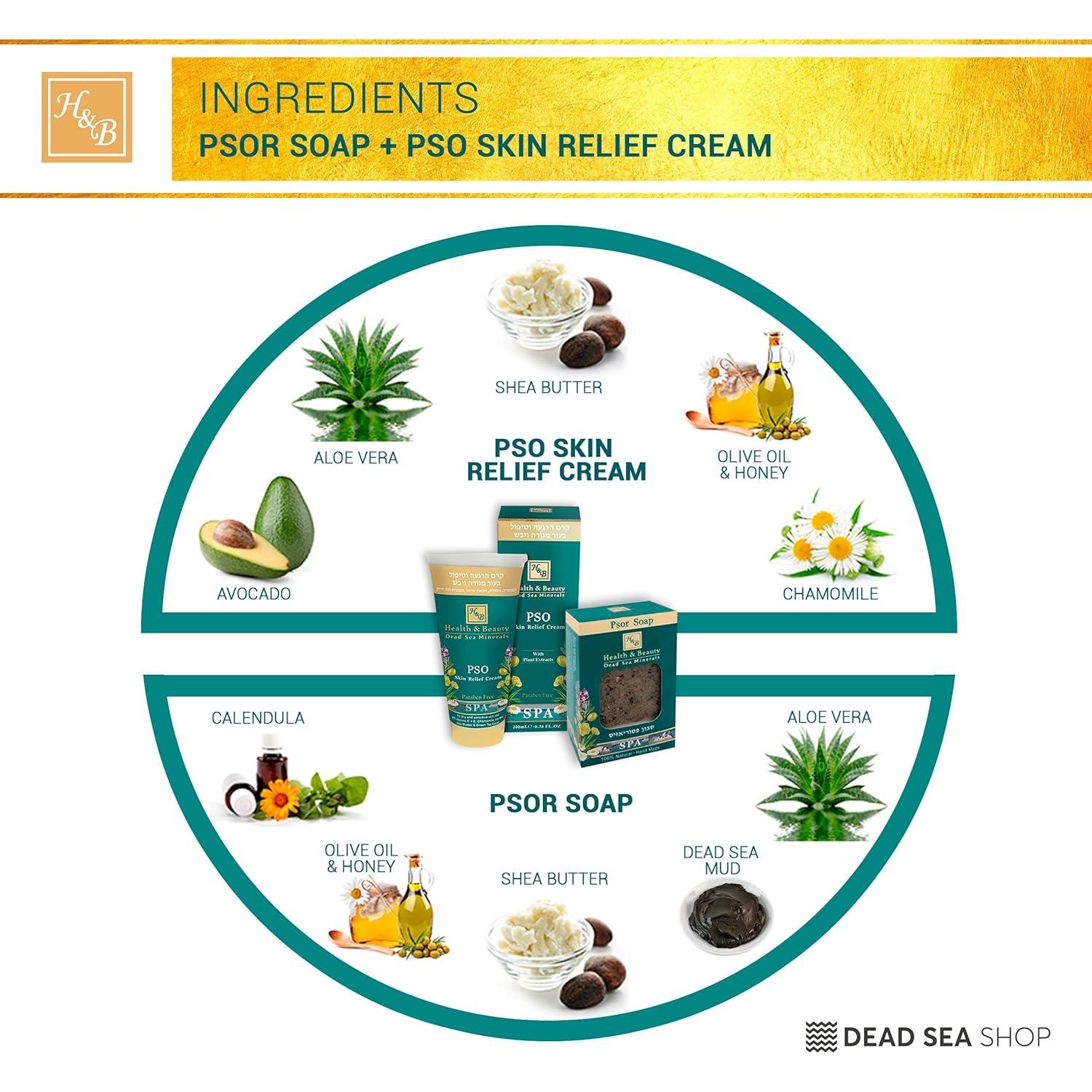 Dead Sea Minerals Anti Psoriasis Set: Psor Soap + Pso Skin Relief Cream ...