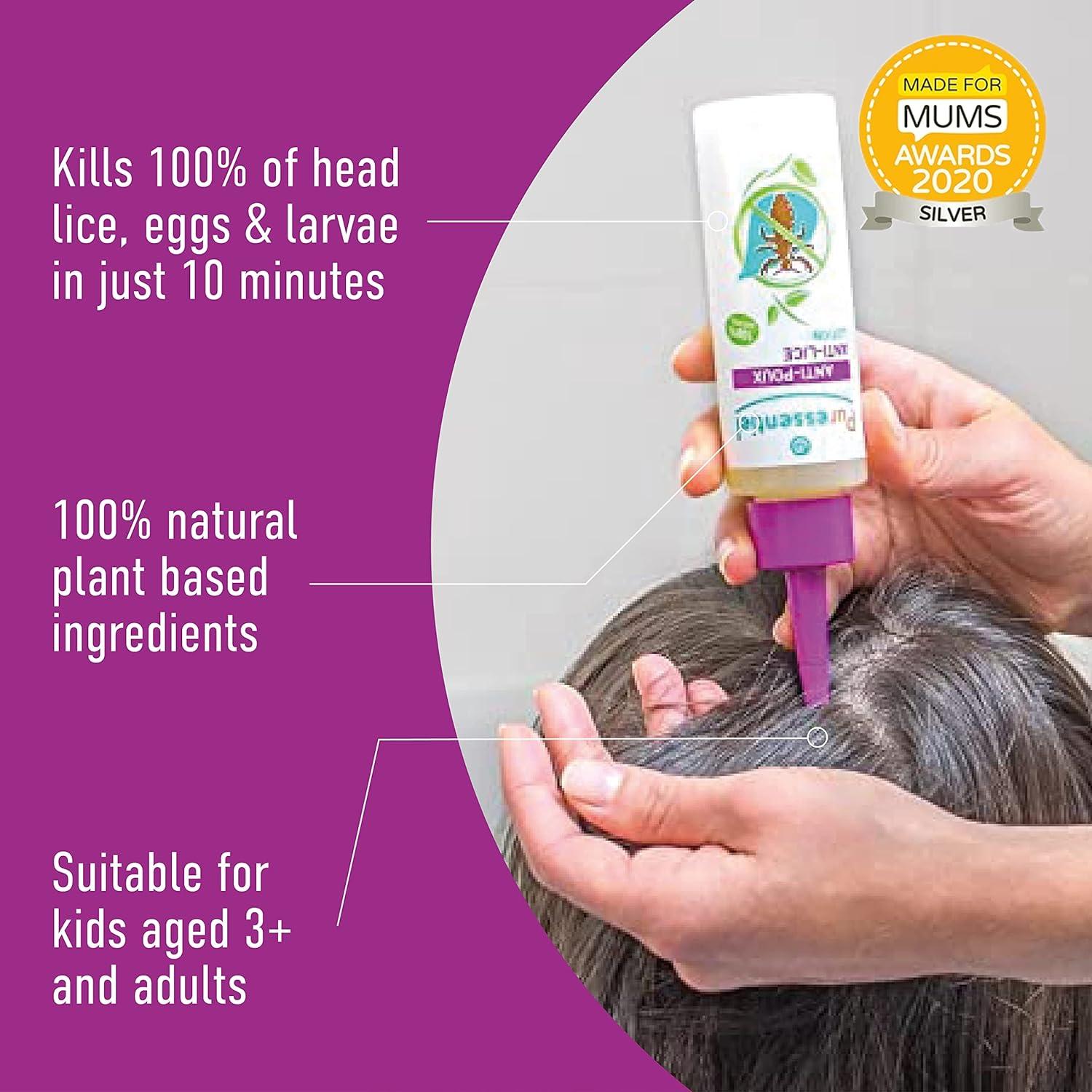 Puressentiel Head Lice Treatment Lotion & Comb - 100% Natural Formula ...