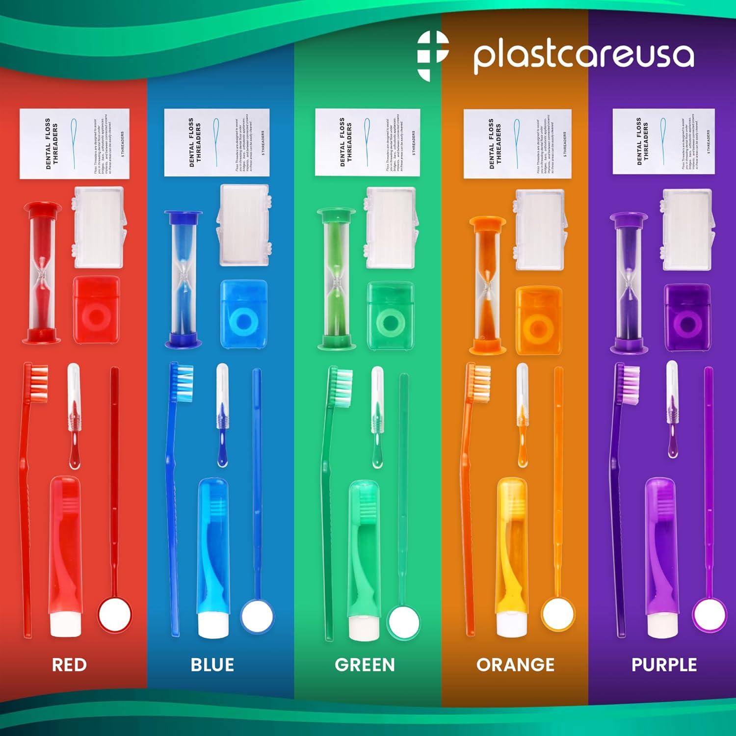 Red Orthodontic 8 Piece Braces Care Kit - Complete Dental Cleaning Set ...