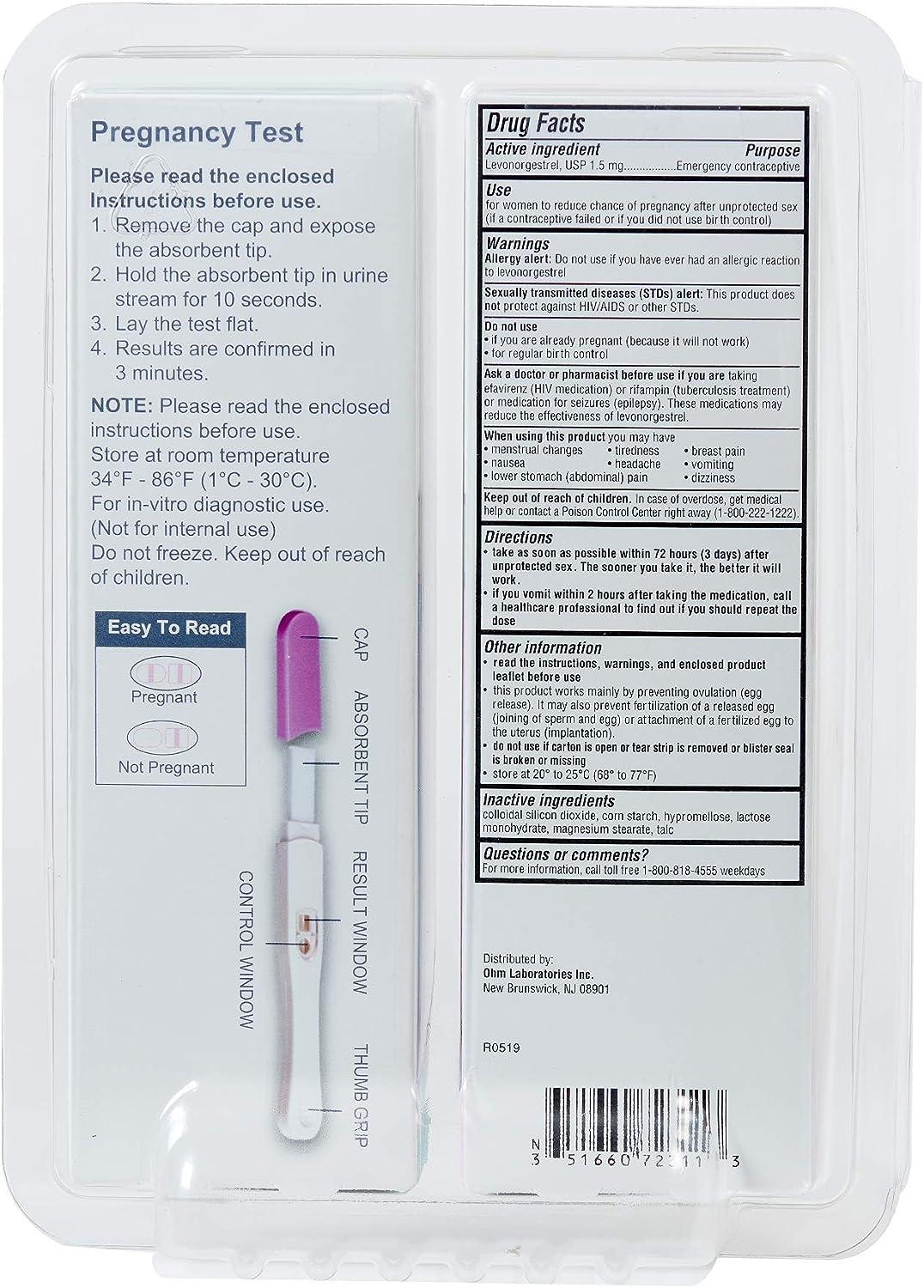 OHM My After Plan Emergency Contraceptive Pill (Levonorgestrel 1.5 mg ...