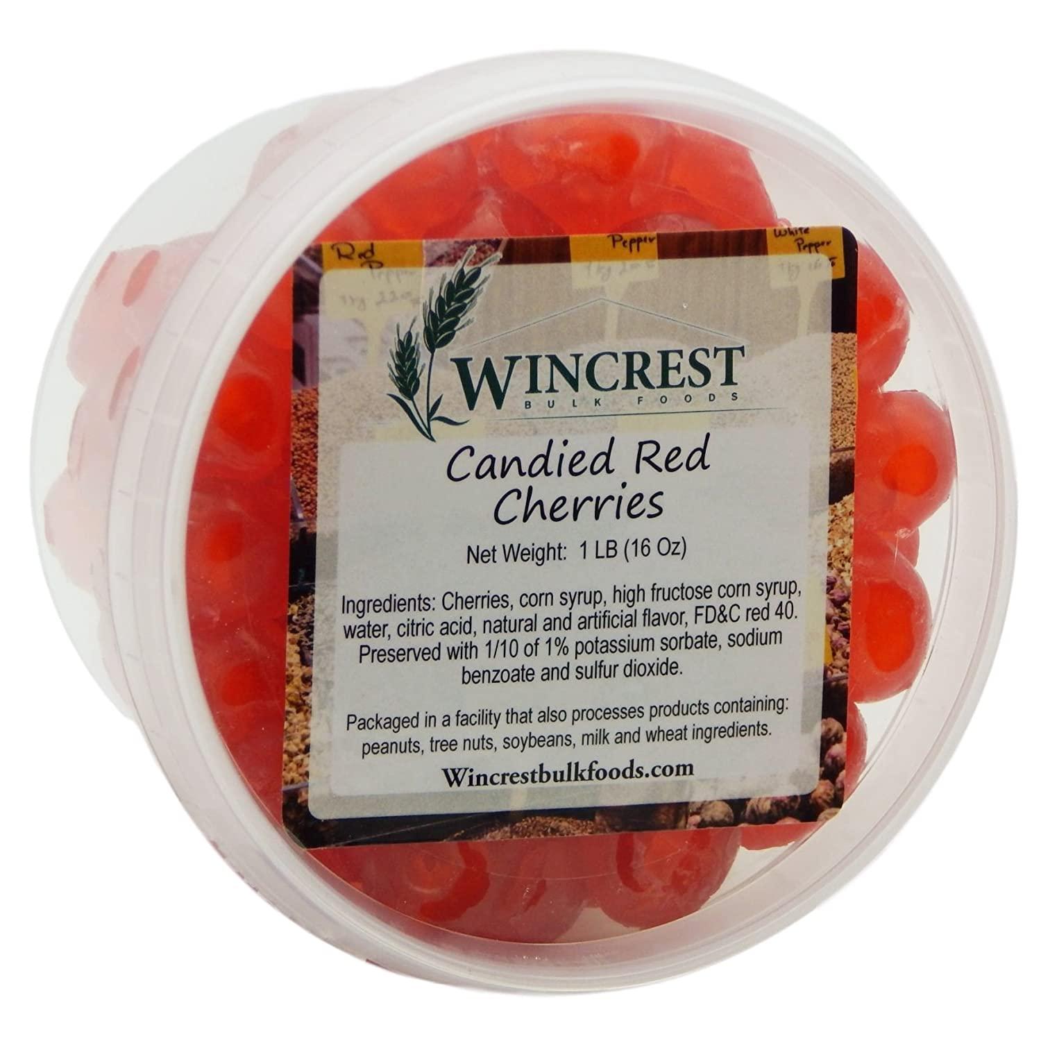 Candied Red Cherries - 1lb Tub | Sweet and Delicious Fruit Treat | Buy ...