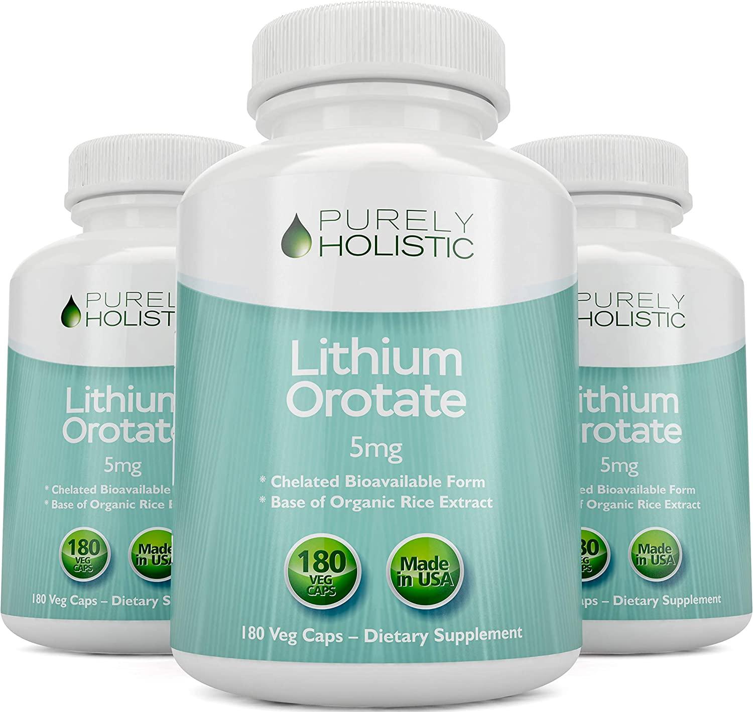 Lithium Orotate 5mg - 180 Vegetarian Capsules for Healthy Mood & Wellness | Buy Now with Express ...