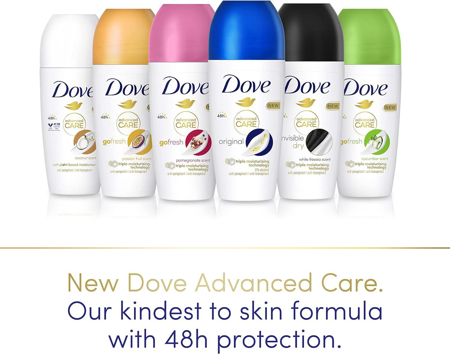Dove Advanced Care Invisible Dry Anti-perspirant Deodorant pack of 6 with Triple Moisturising ...