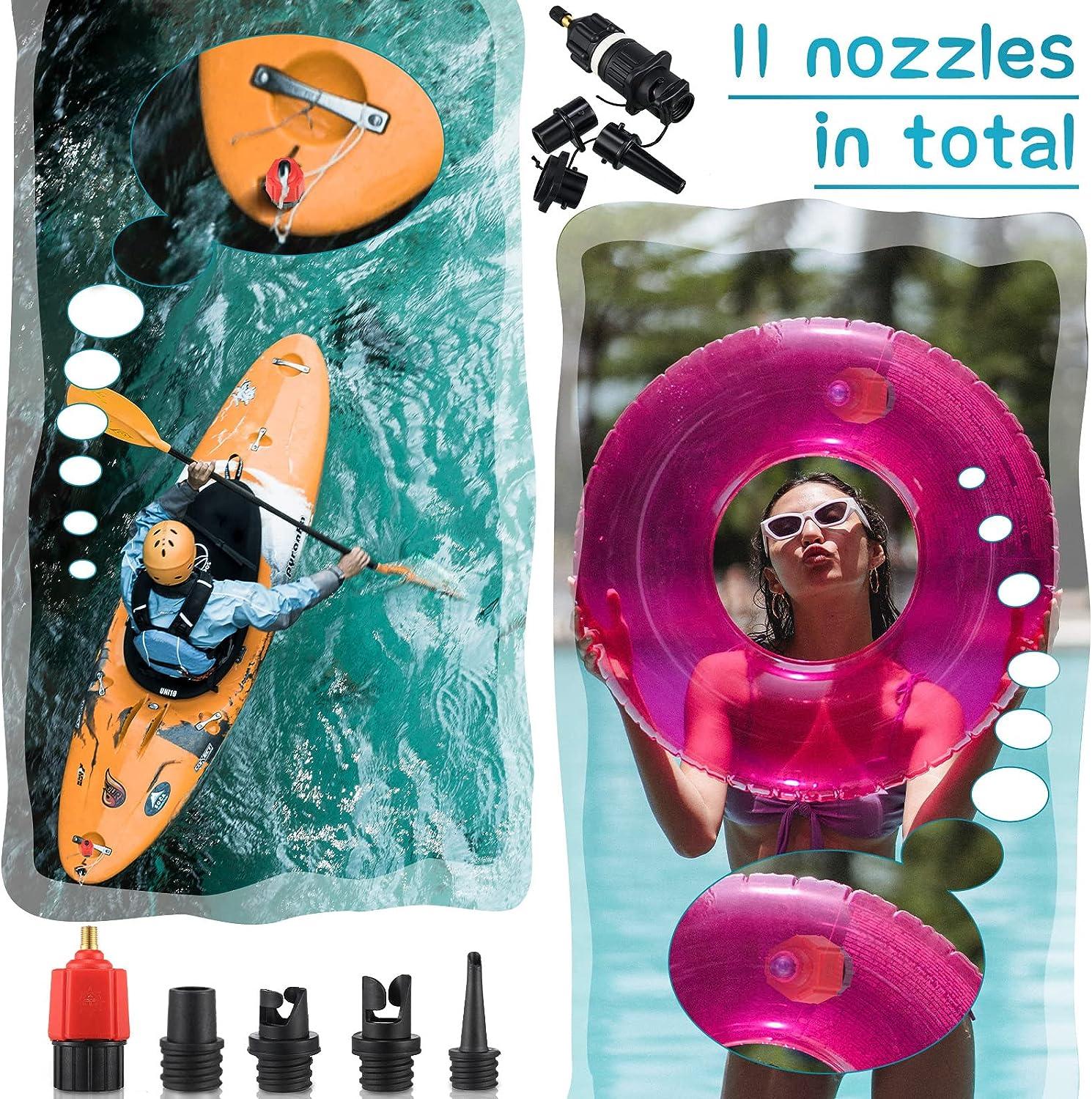 Treela Inflatable SUP Pump Adapter with 9 Air Valve Nozzles - Black/Red ...