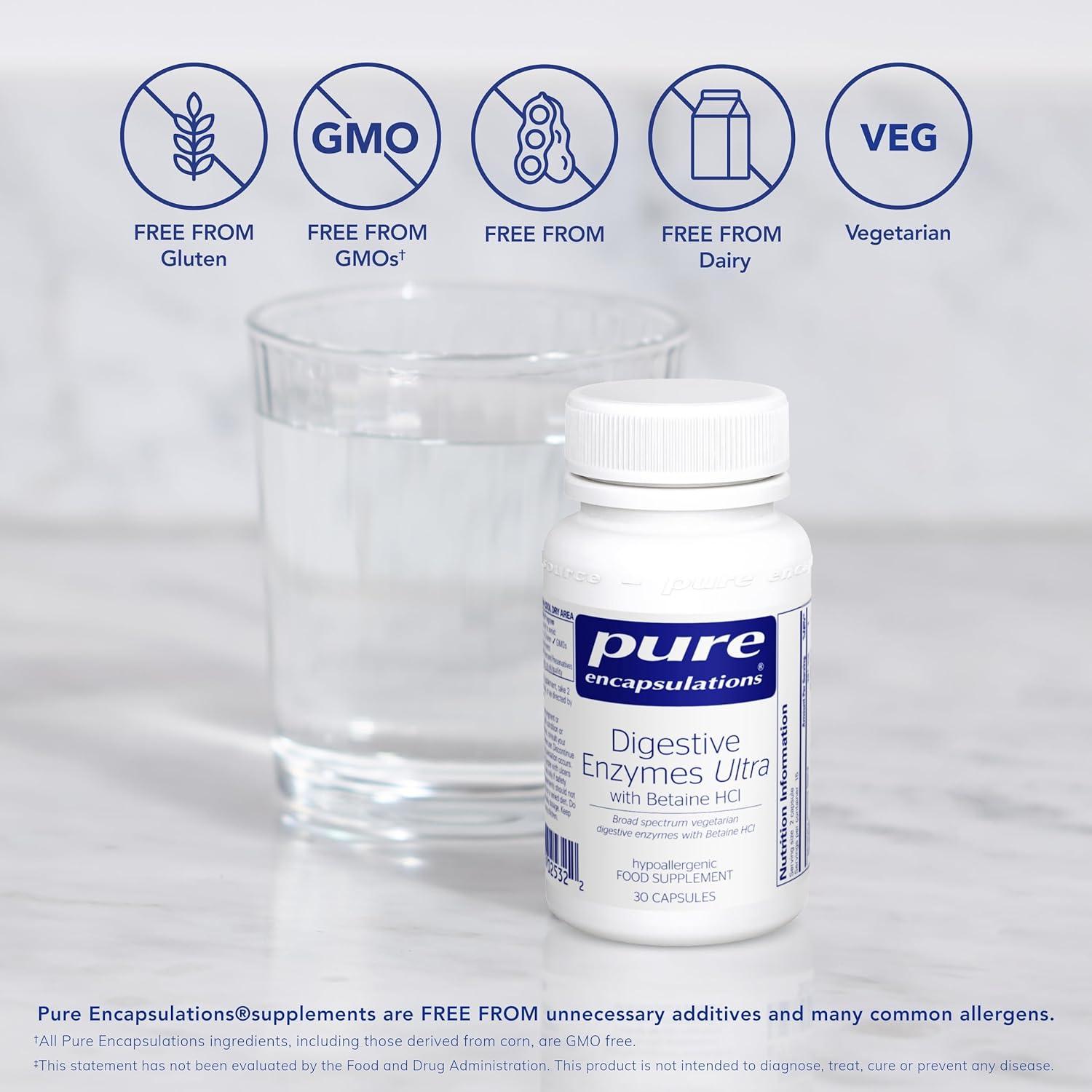 Pure Encapsulations Digestive Enzymes Ultra with Betaine HCl - 30 ...