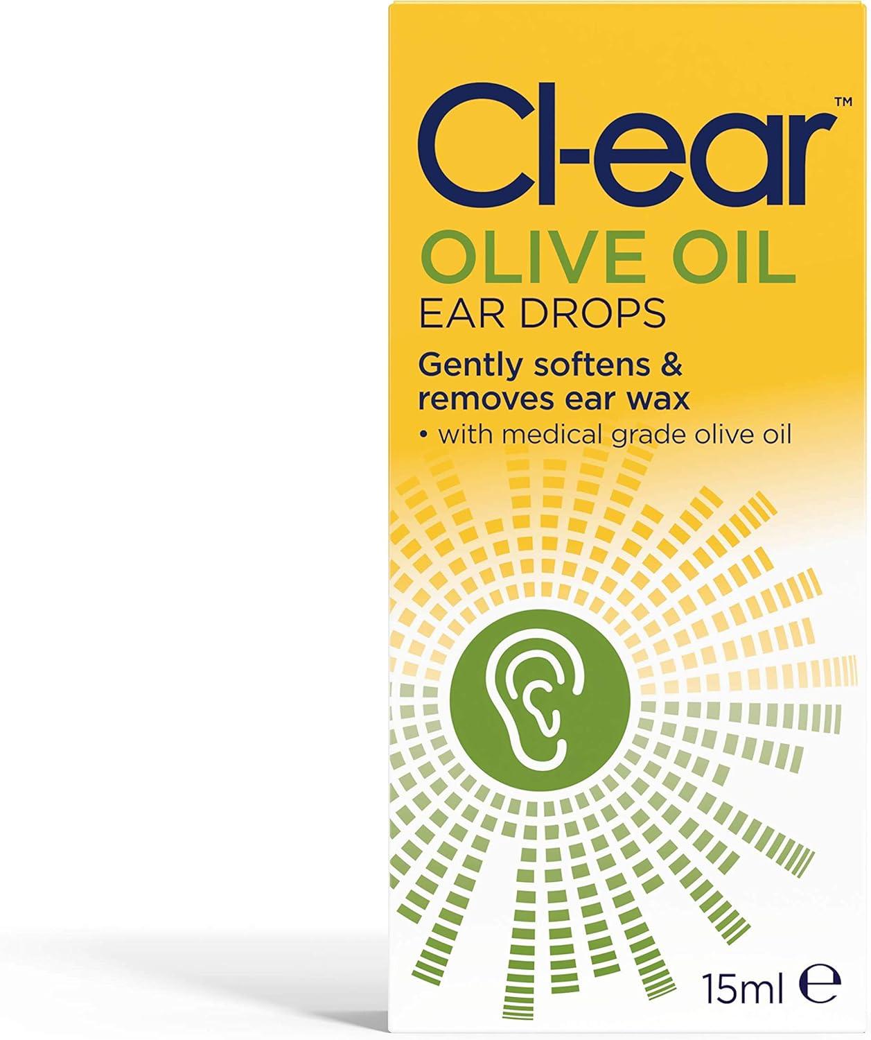 Cl-Ear Olive Oil Ear Drops 15ml - Gentle Ear Wax Removal Solution with ...