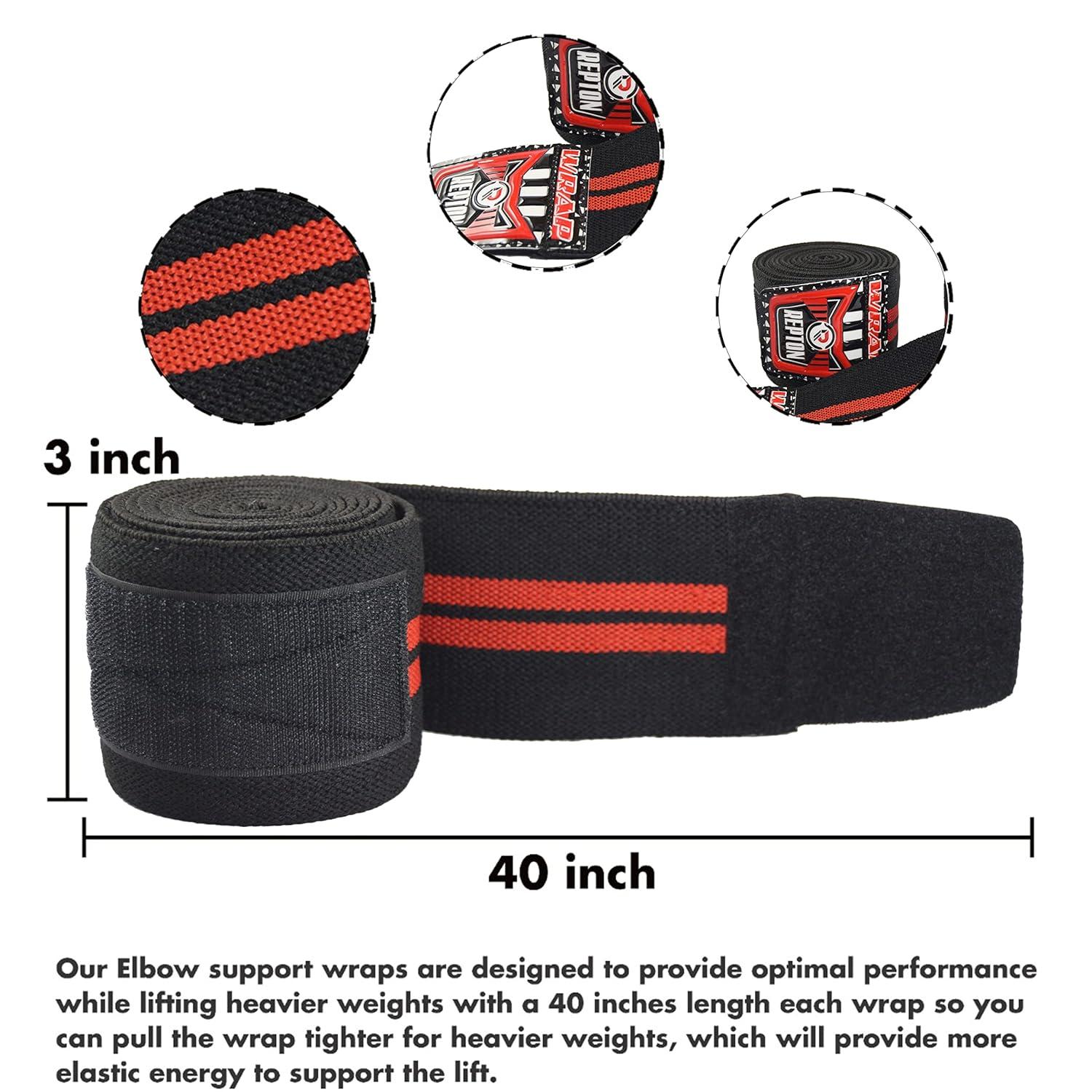 REPTON Elbow Wrap Support for Weightlifting Powerlifting CrossFit ...