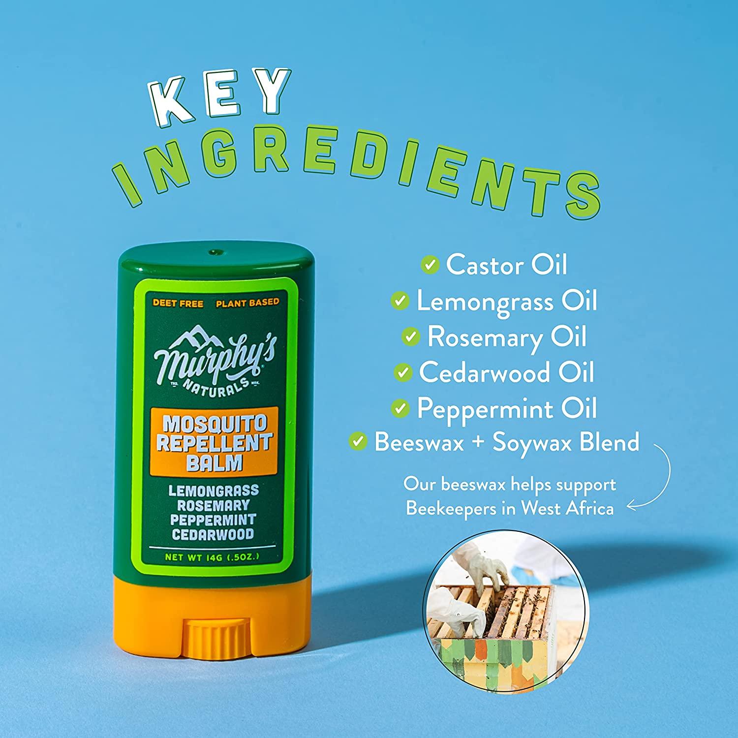 Murphy's Naturals Mosquito Repellent Balm Stick | DEET-Free, Plant ...