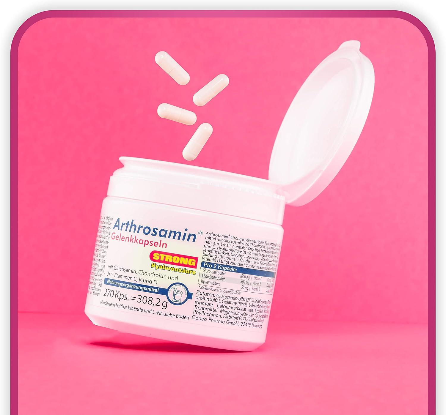 Arthrosamin Strong Joint Capsules with Hyaluronic Acid - 270 Capsules ...