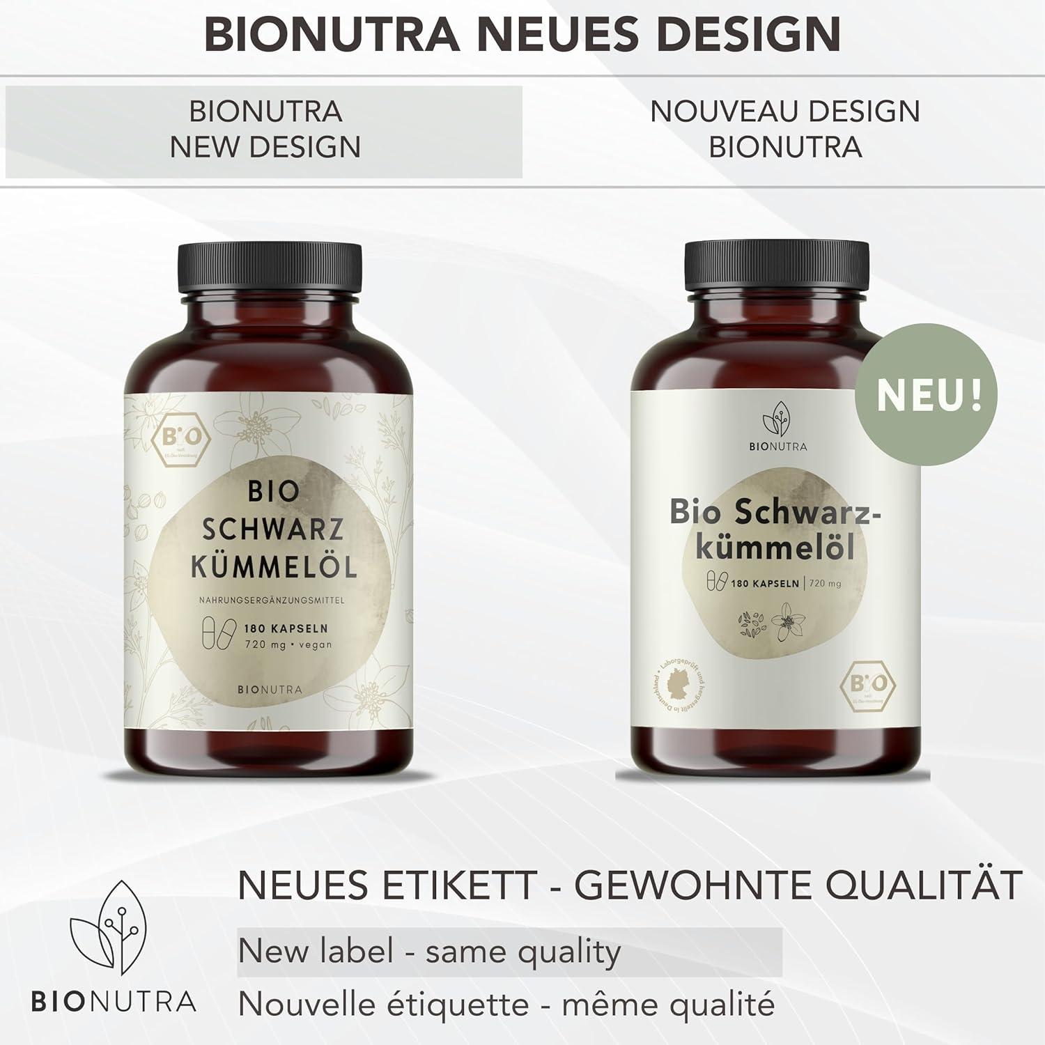 Bionutra Black Cumin Oil Capsules - 180 Vegan 720mg - Cold-Pressed Egyptian Oil Residue ...