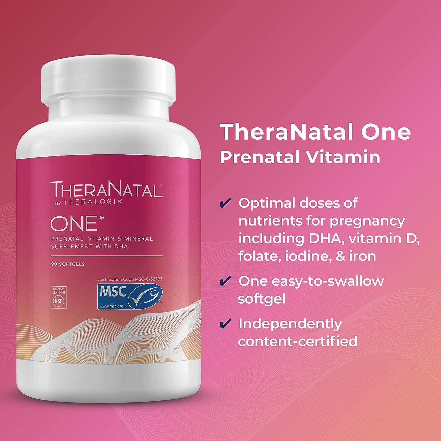 Theralogix TheraNatal One Prenatal Vitamin - 90-Day Supply with DHA ...