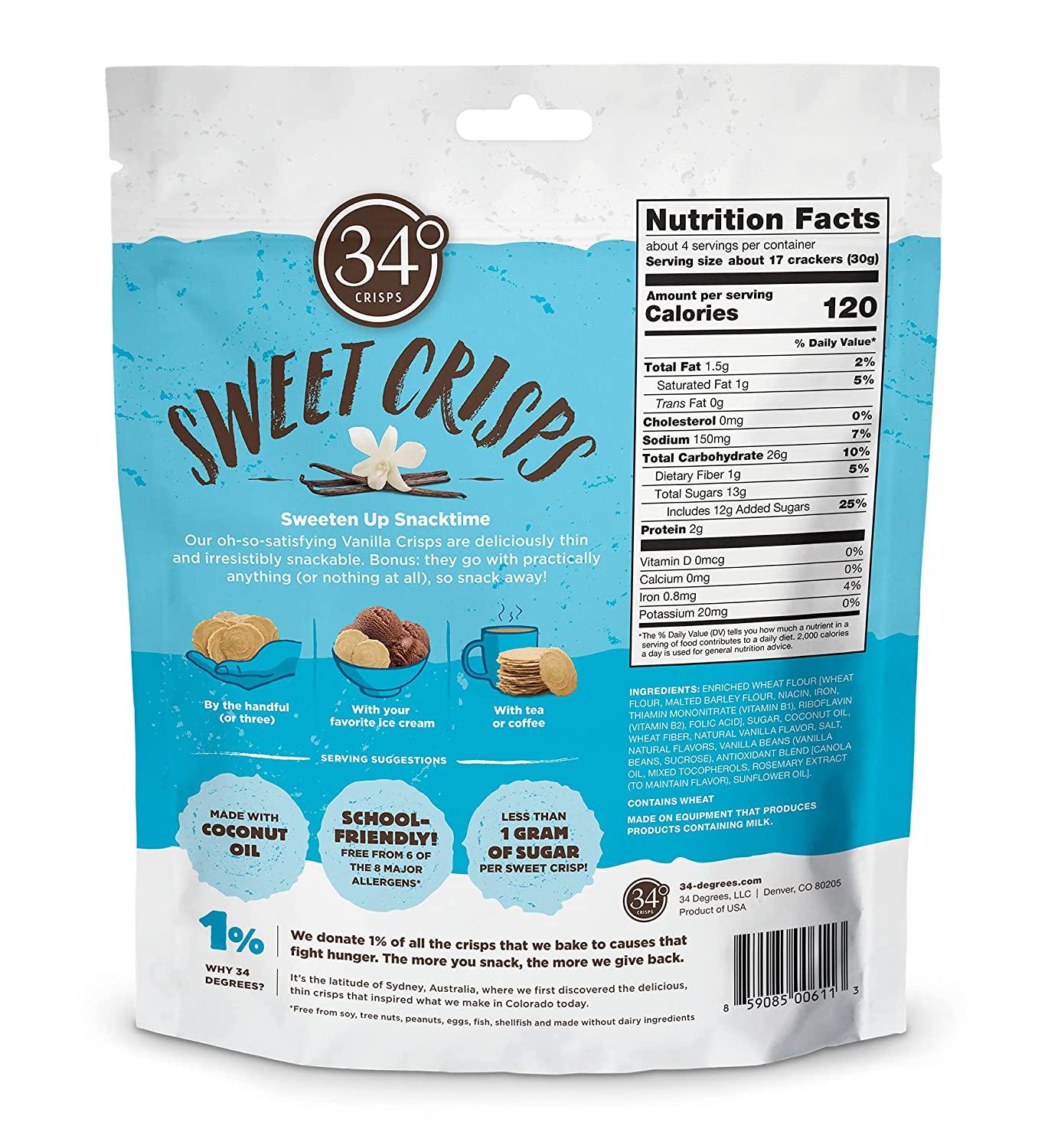 34 Degrees Sweet Crisps Variety Pack - Lemon, Vanilla, Chocolate | Thin ...