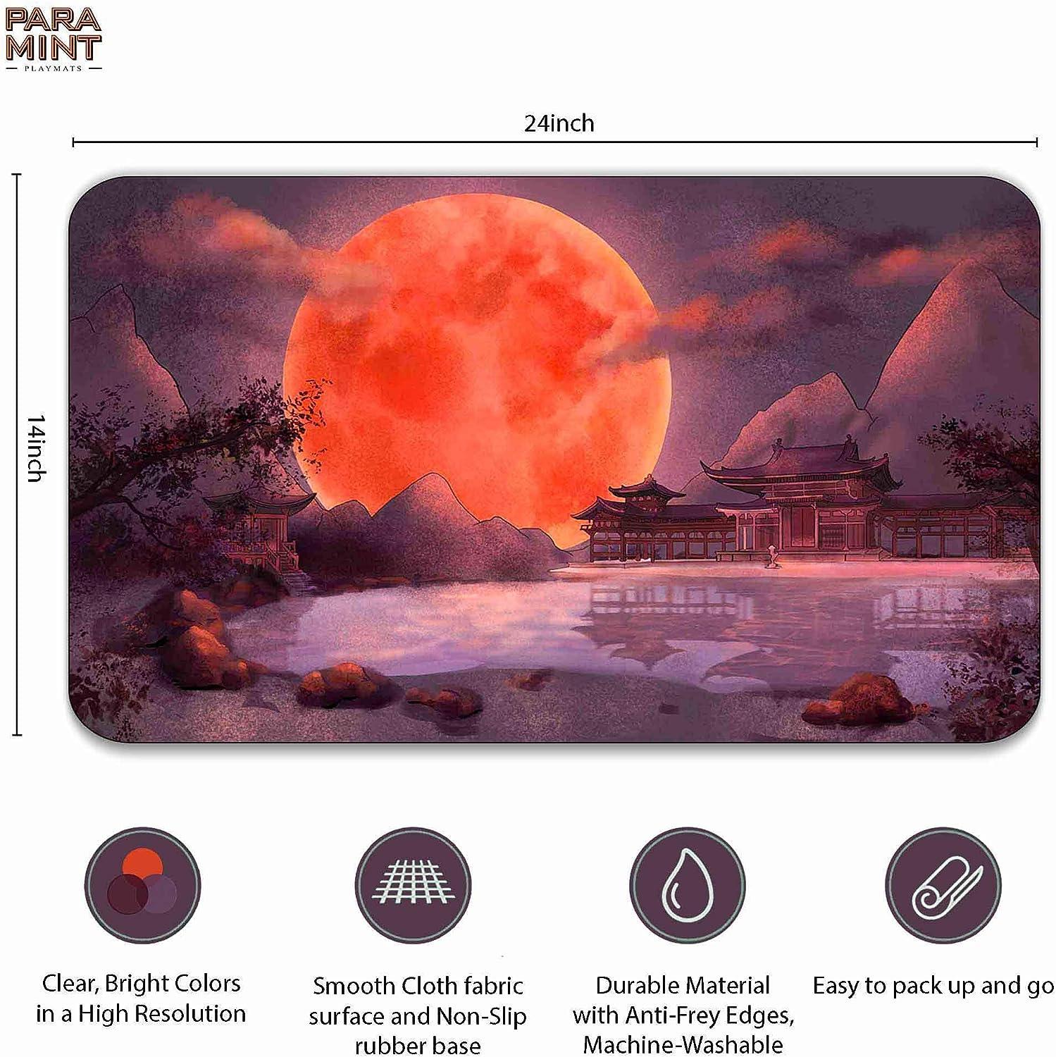 Paramint Blood Moon Shinto Temple Stitched Playmat - MTG YuGiOh Pokemon ...