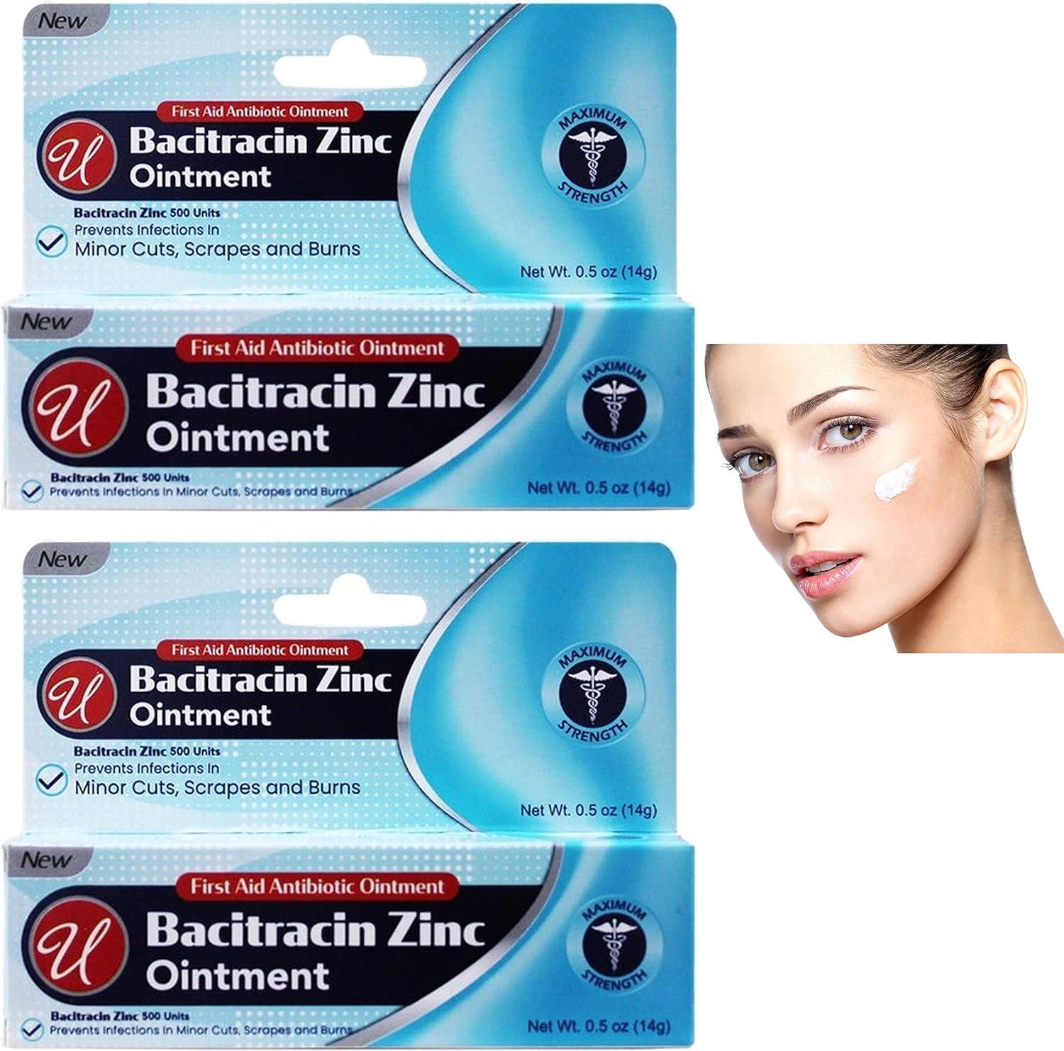 2 Pc Maximum Strength Bacitracin Zinc Antibiotic Ointment Cream Skin ...