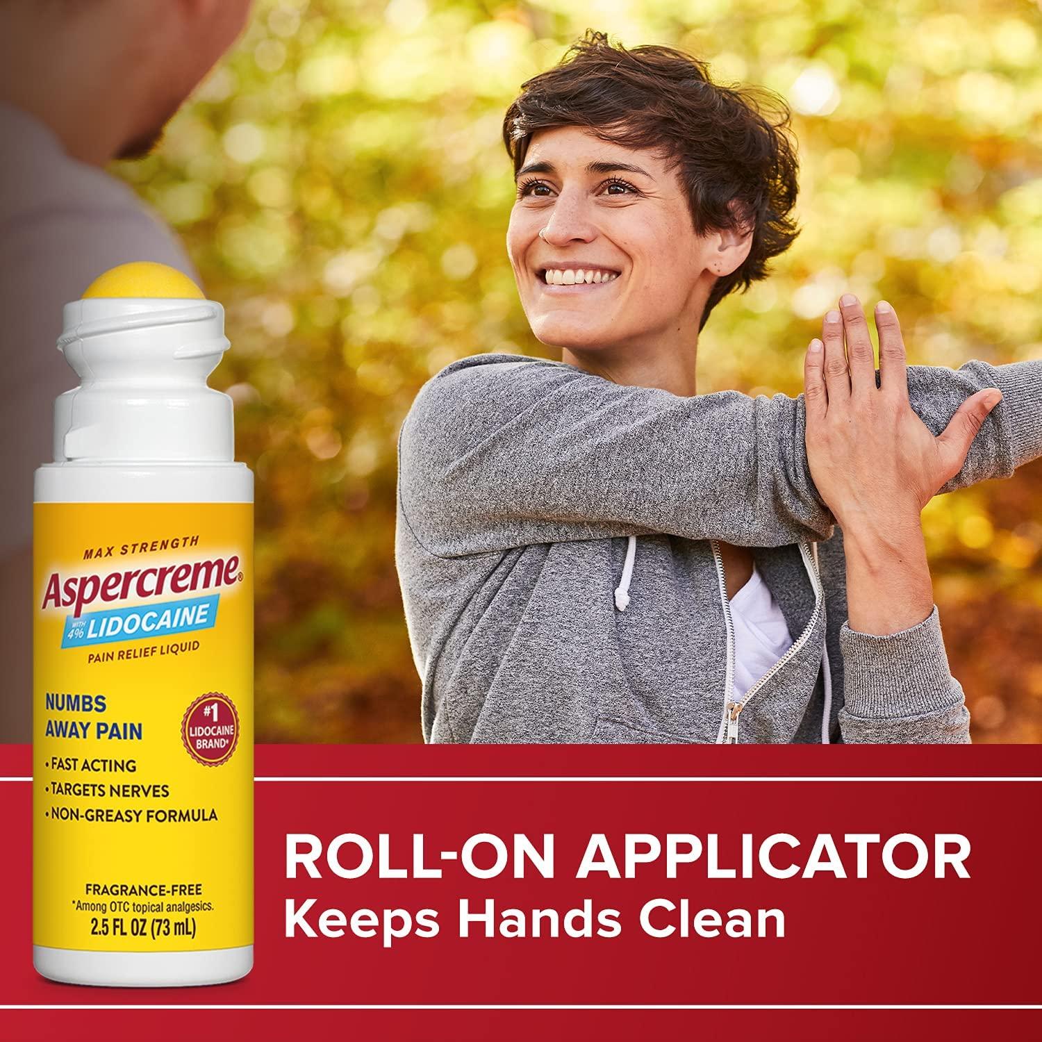 Aspercreme 4% Lidocaine No Mess Applicator 2.5 oz (Pack of 3) - Fast ...