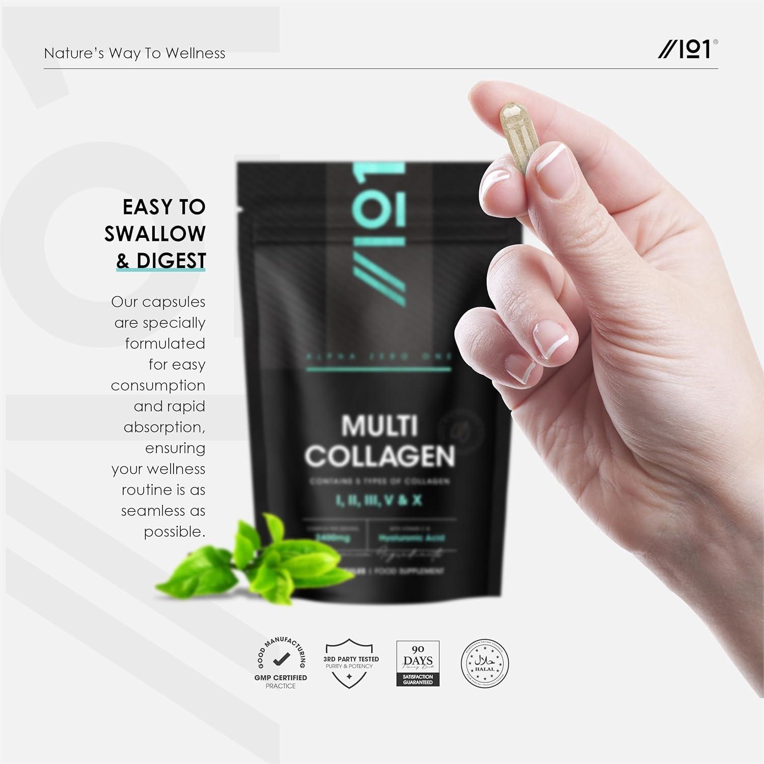 Multi Collagen Capsules - 240 Capsules - Types I II III V & X - Wild ...
