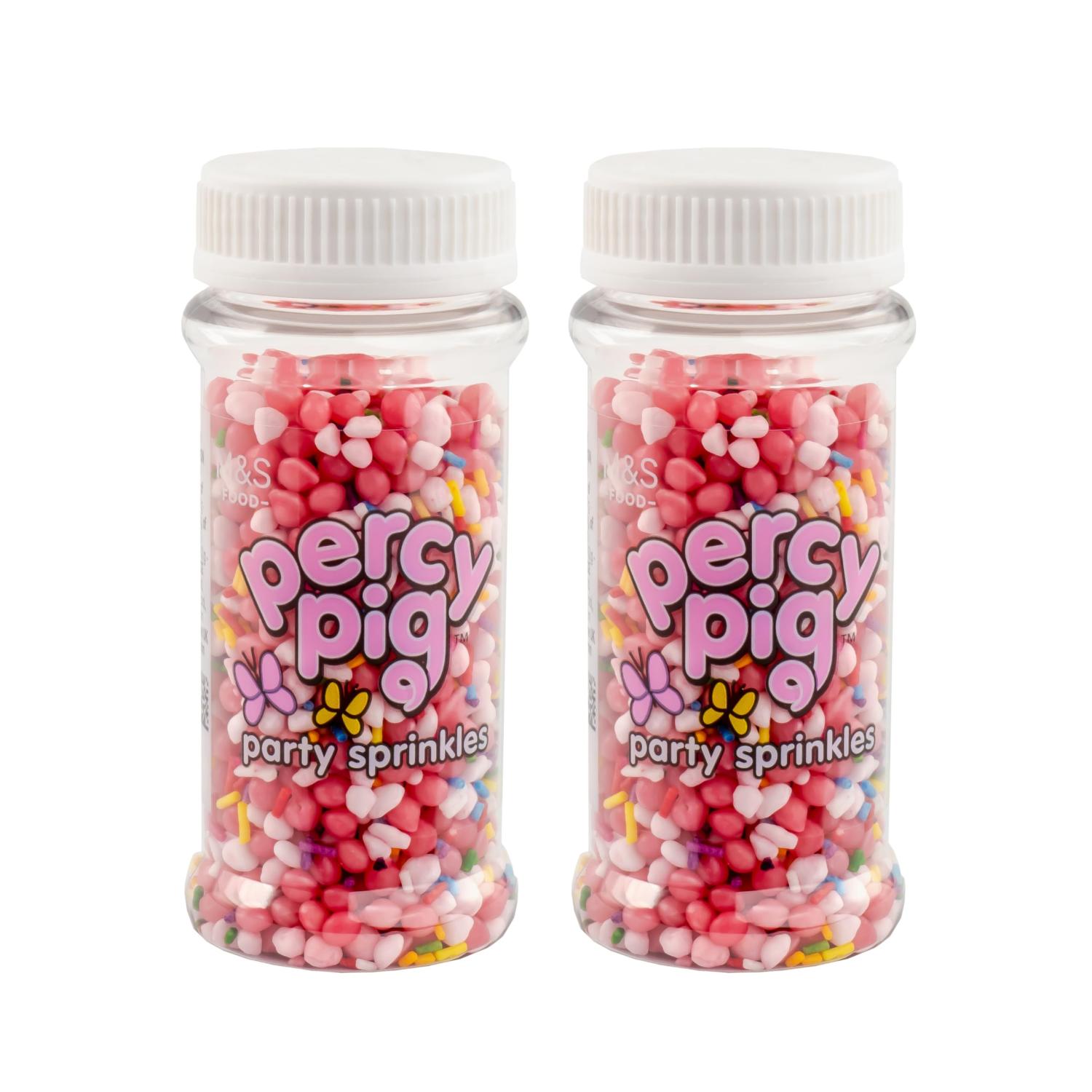 M&S Pink Percy Pig Party Sprinkles Sugar Shapes & Strands for Cupcakes ...