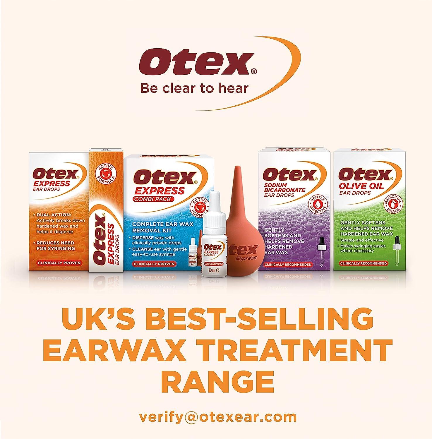 Otex Olive Oil Ear Drops - Gentle Removal of Excessive Ear Wax - 10ml ...
