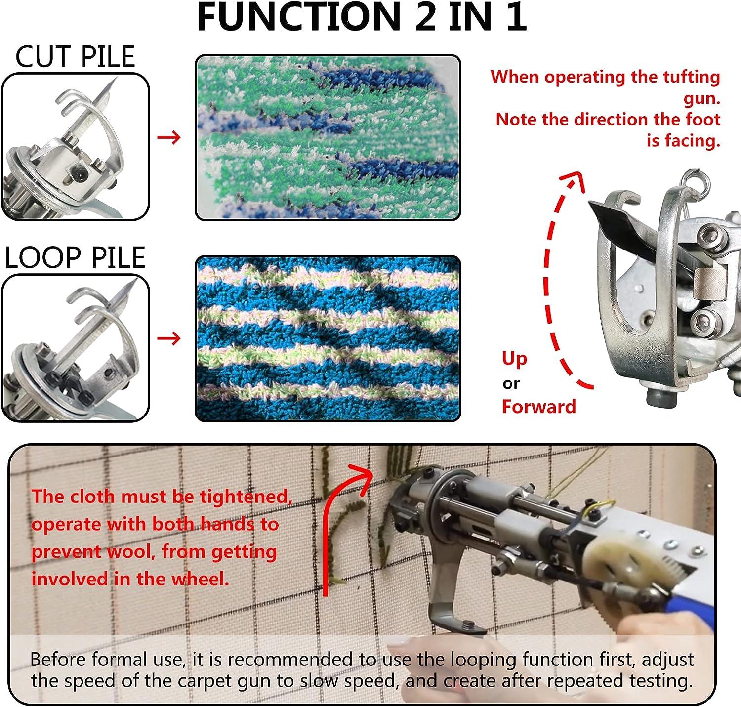 BLBO Tufting Gun Kit - Dual-Use Cut Pile and Loop Pile Rug Making ...