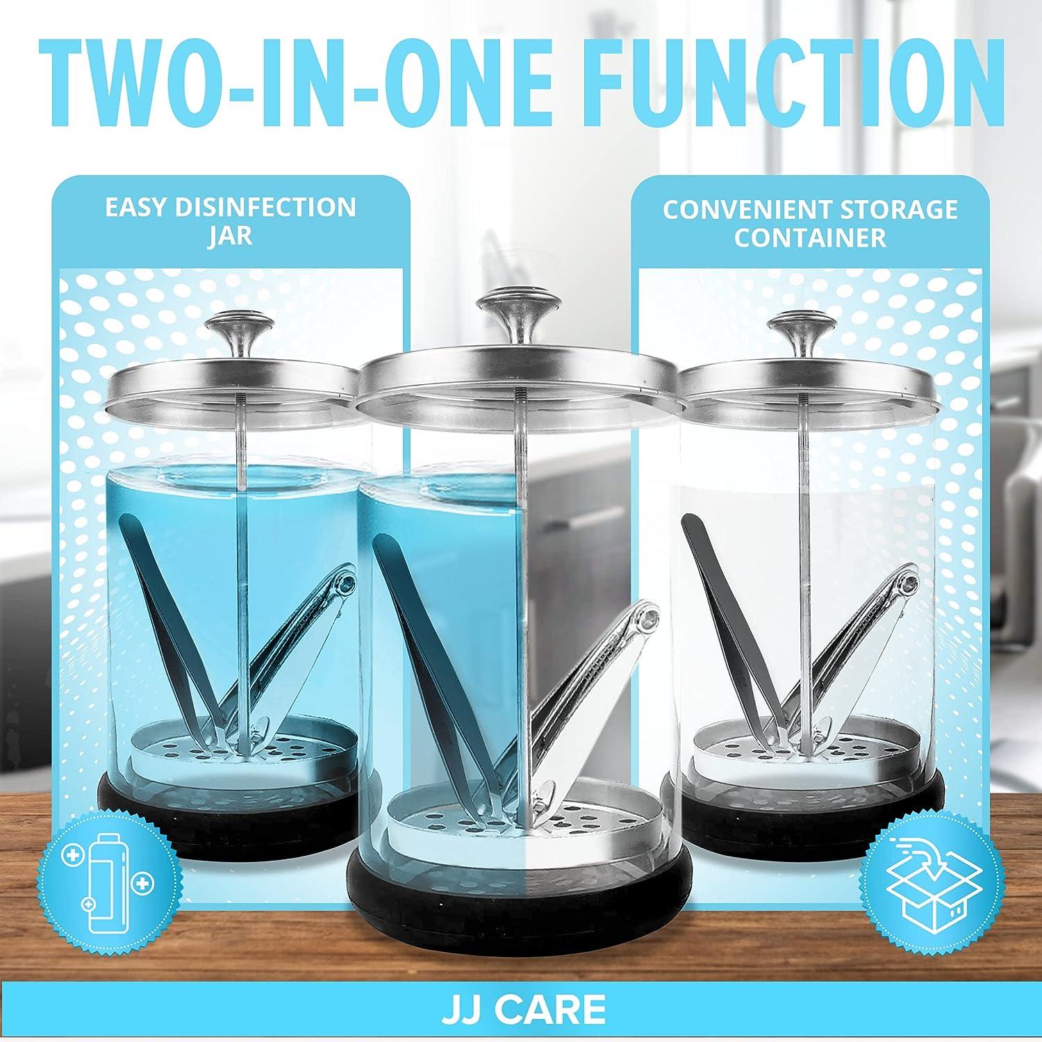JJ CARE Disinfectant Jar (21 oz) with Removable Basket and Stainless ...