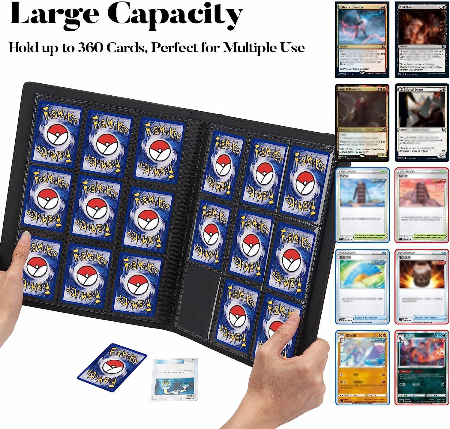 Premium PU Trading Card Binder for 360 Cards | 9 Pocket Fabmaker Card ...