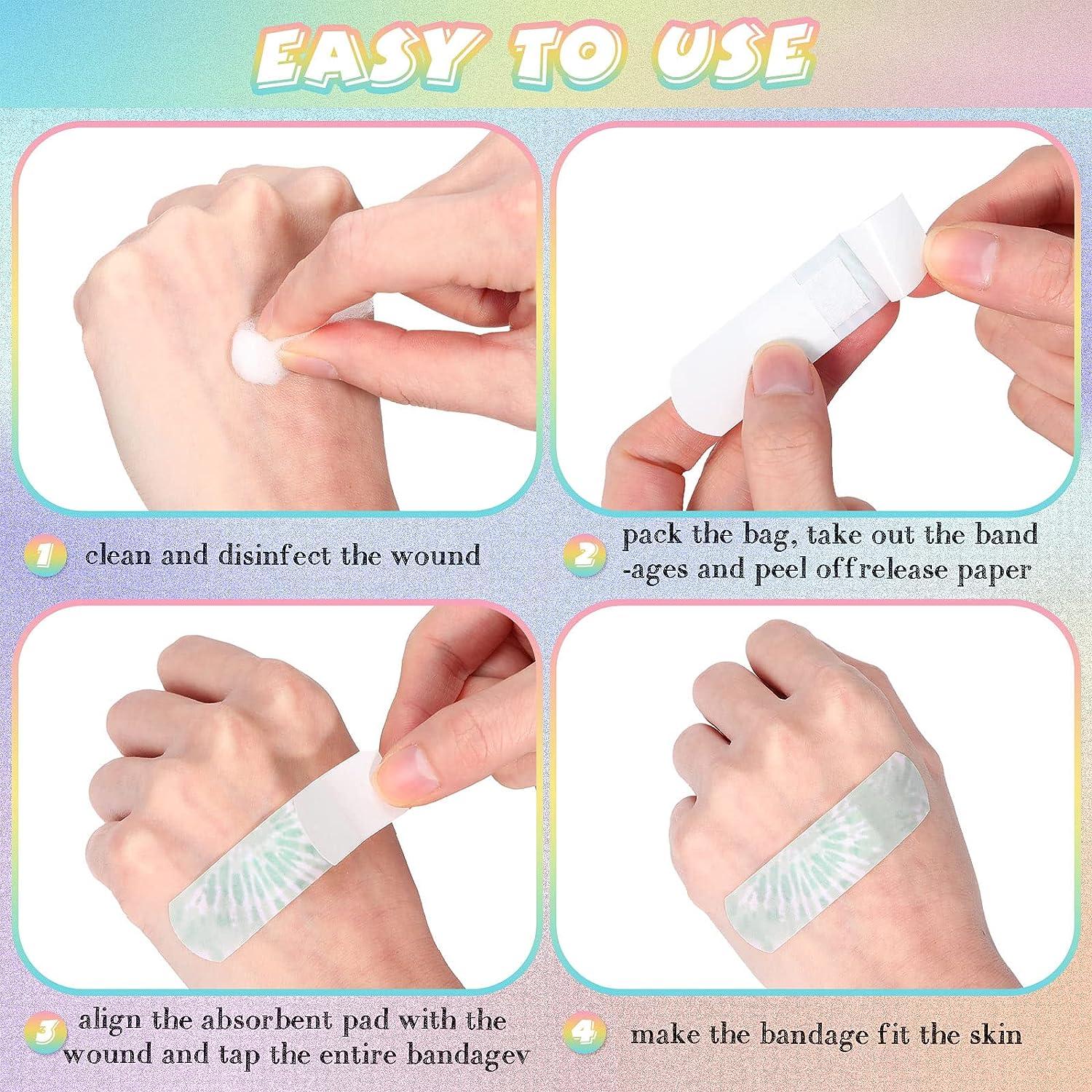 Colorful Tie Dye Kids Bandages - 200 Pcs, Waterproof & Breathable ...