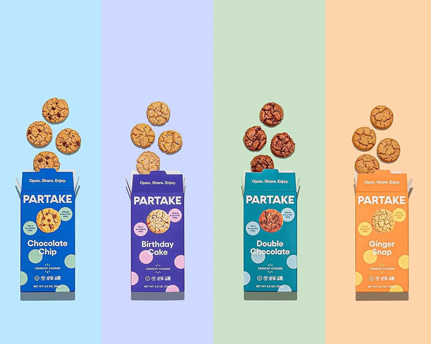 Partake Foods Crunchy Vegan Cookies - 4 Box Variety Pack | Vegan ...