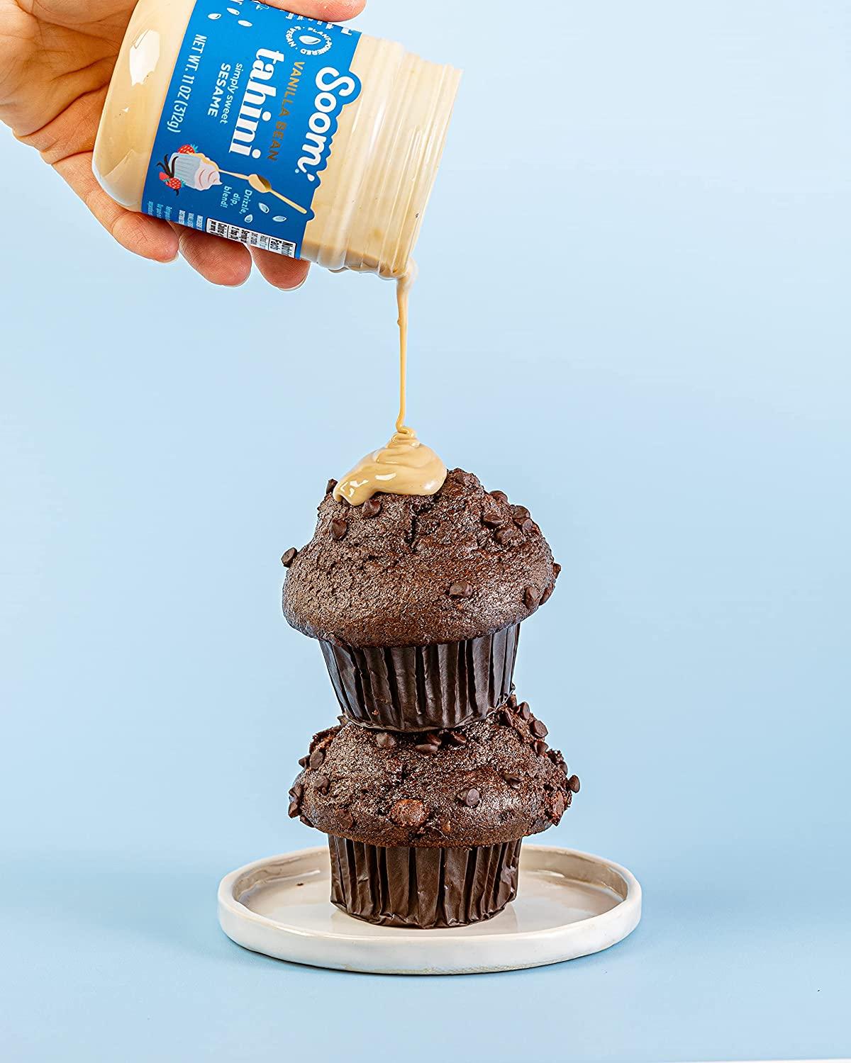 Soom Foods Sweet Tahini Paste Sampler: Chocolate (12oz) & Vanilla Bean ...