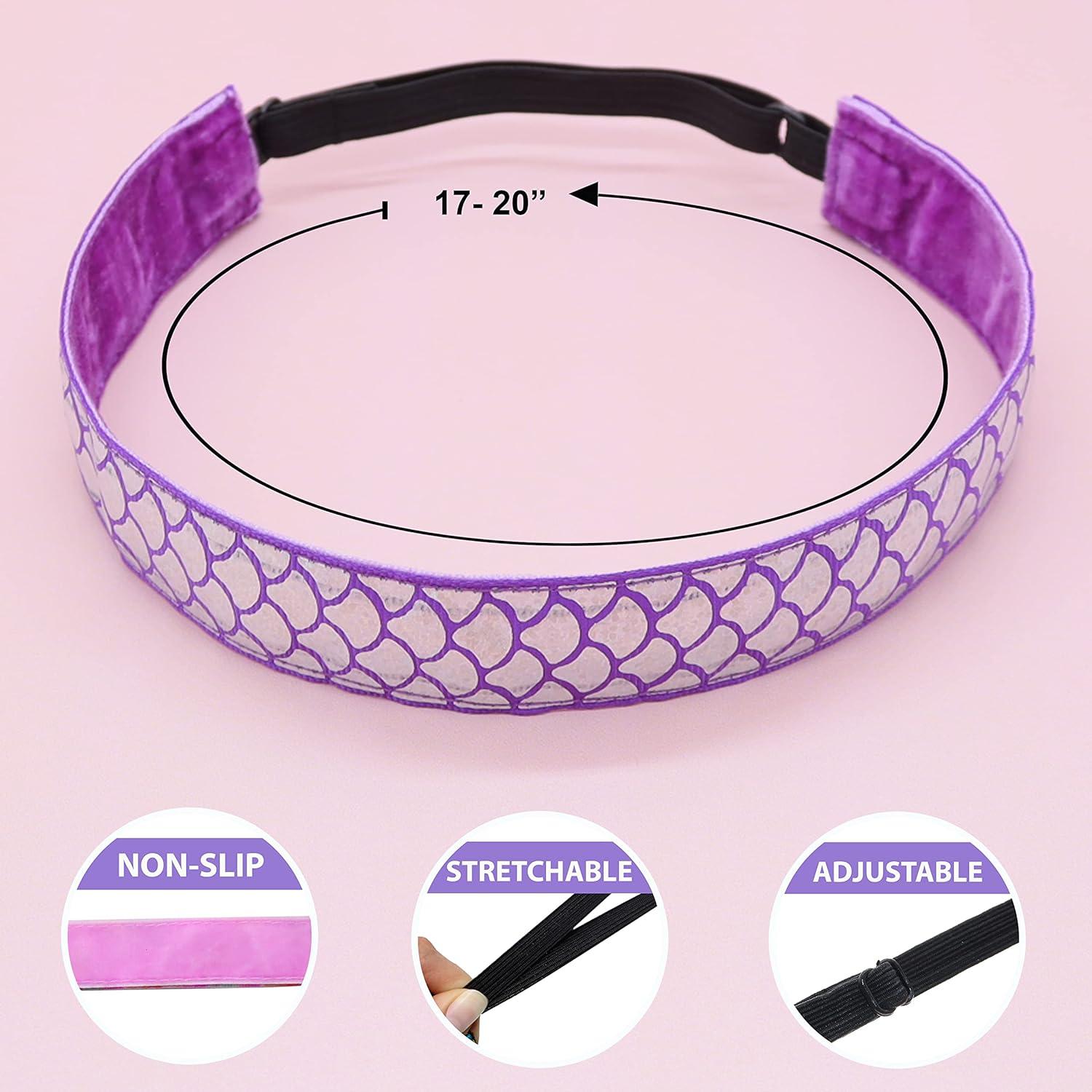 FROG SAC Mermaid Elastic Headbands - Adjustable Non Slip Hair ...